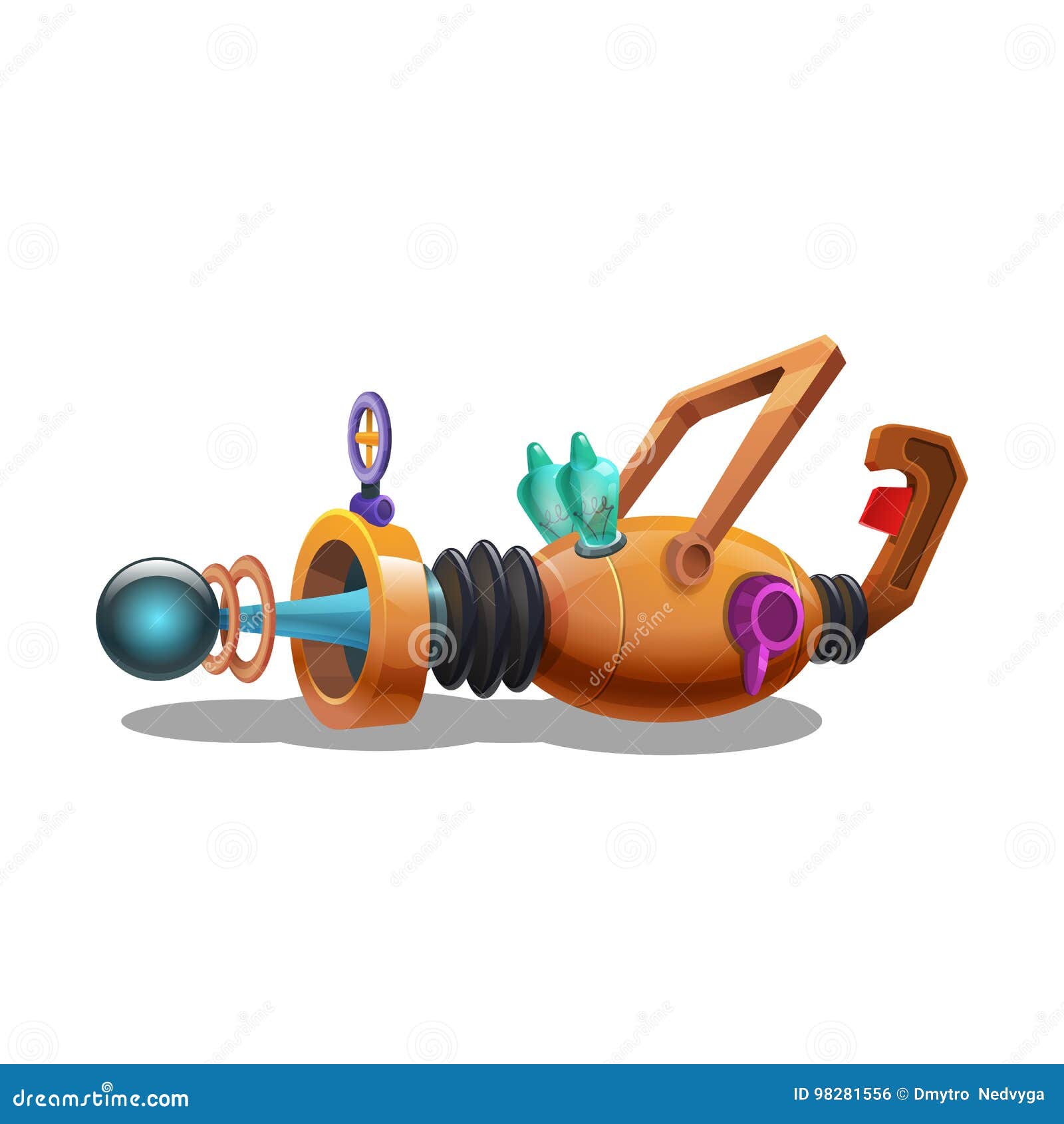 Cartoon Retro Space Blaster, Ray Gun, Laser Weapon. Stock Vector ...