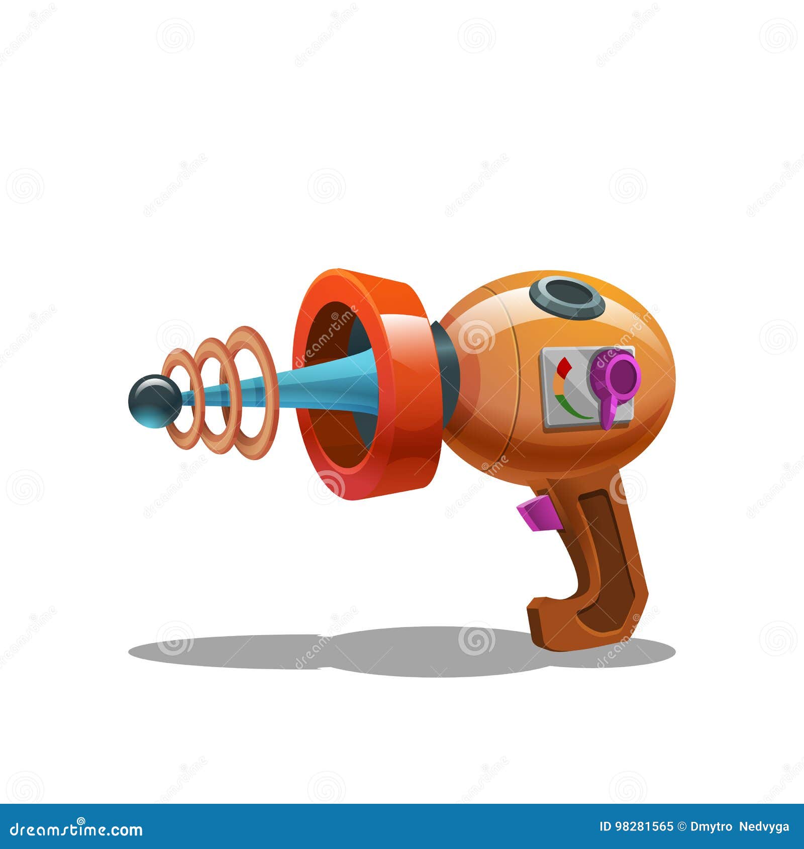 Cartoon Retro Space Blaster, Ray Gun, Laser Weapon. Stock Vector ...