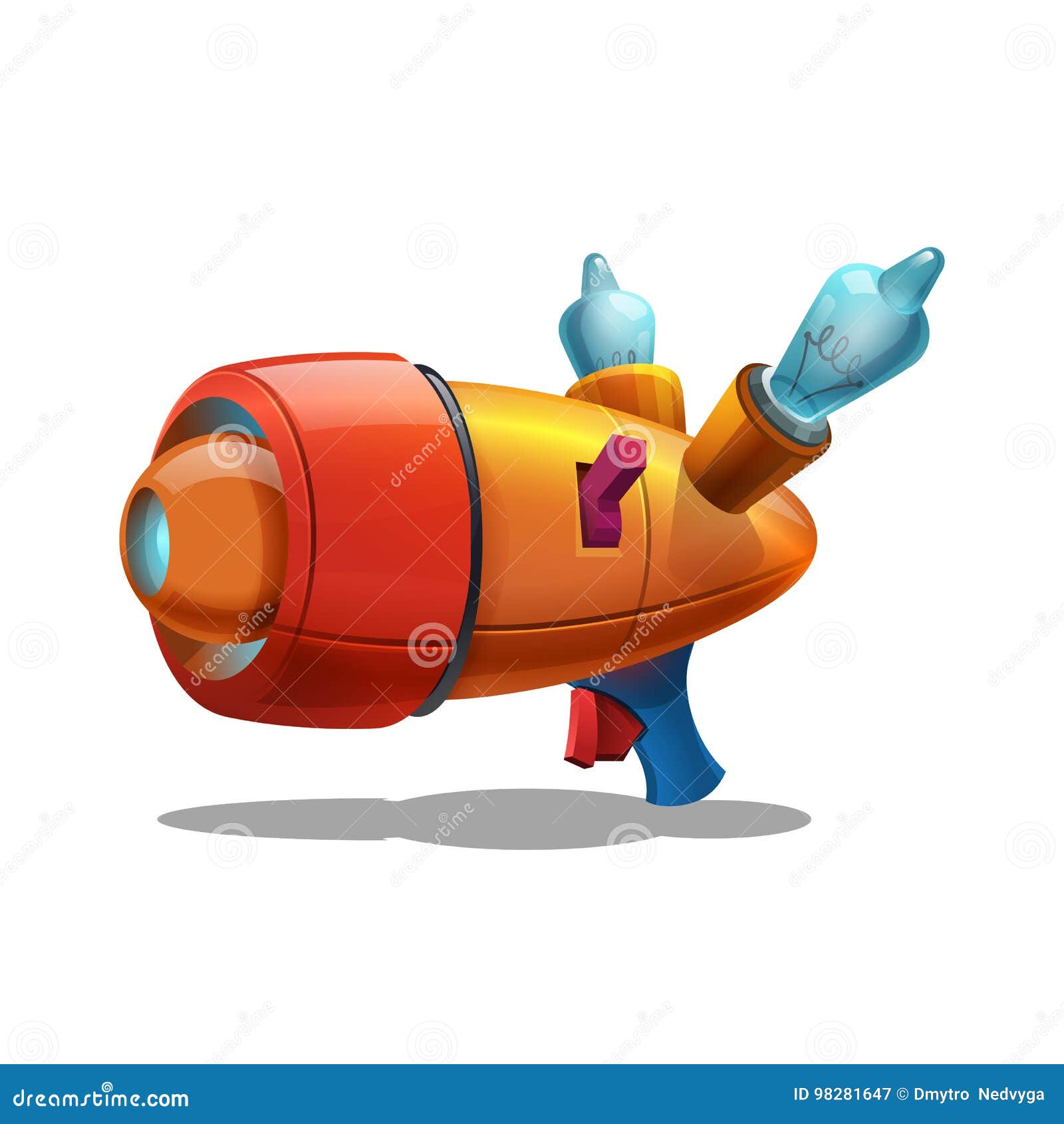 Cartoon Retro Space Blaster, Ray Gun, Laser Weapon. Stock Vector ...