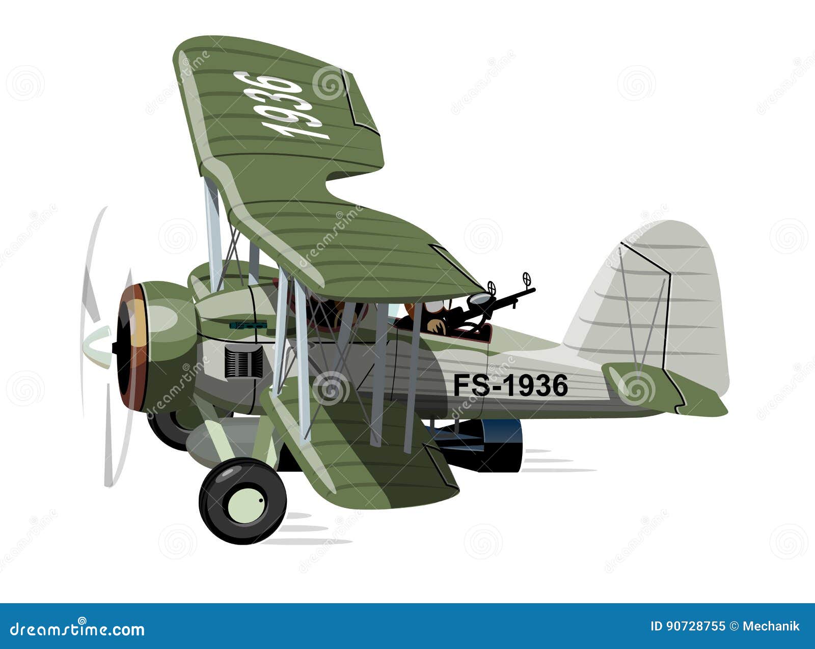 Cartoon Retro Torpedo Bomber Stock Vector - Illustration of engine ...