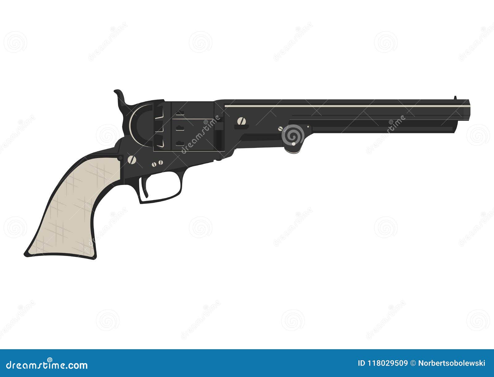 Cartoon revolver. stock vector. Illustration of isolated - 118029509