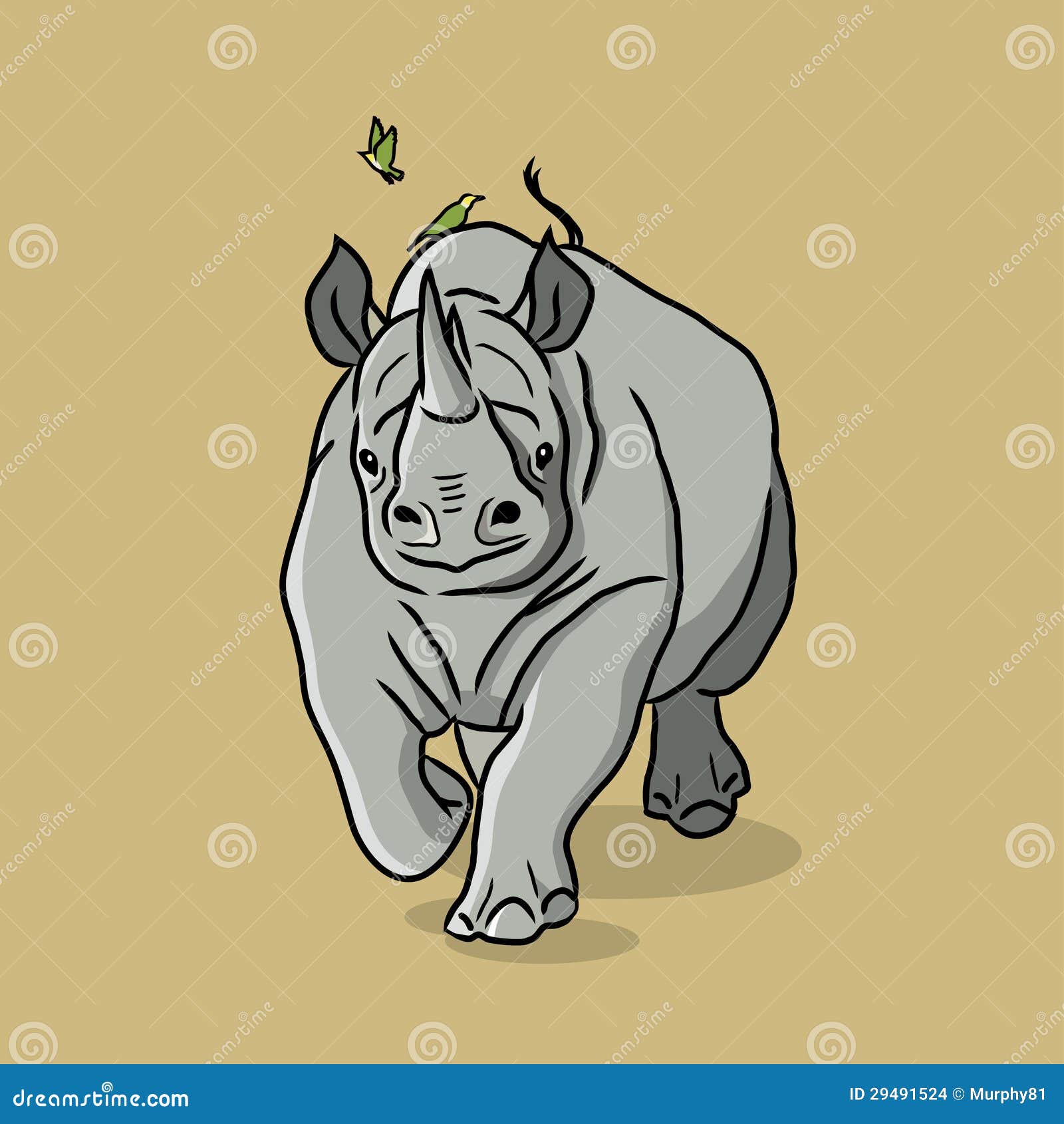Cartoon Rhino stock vector. Illustration of rhinoceros - 29491524