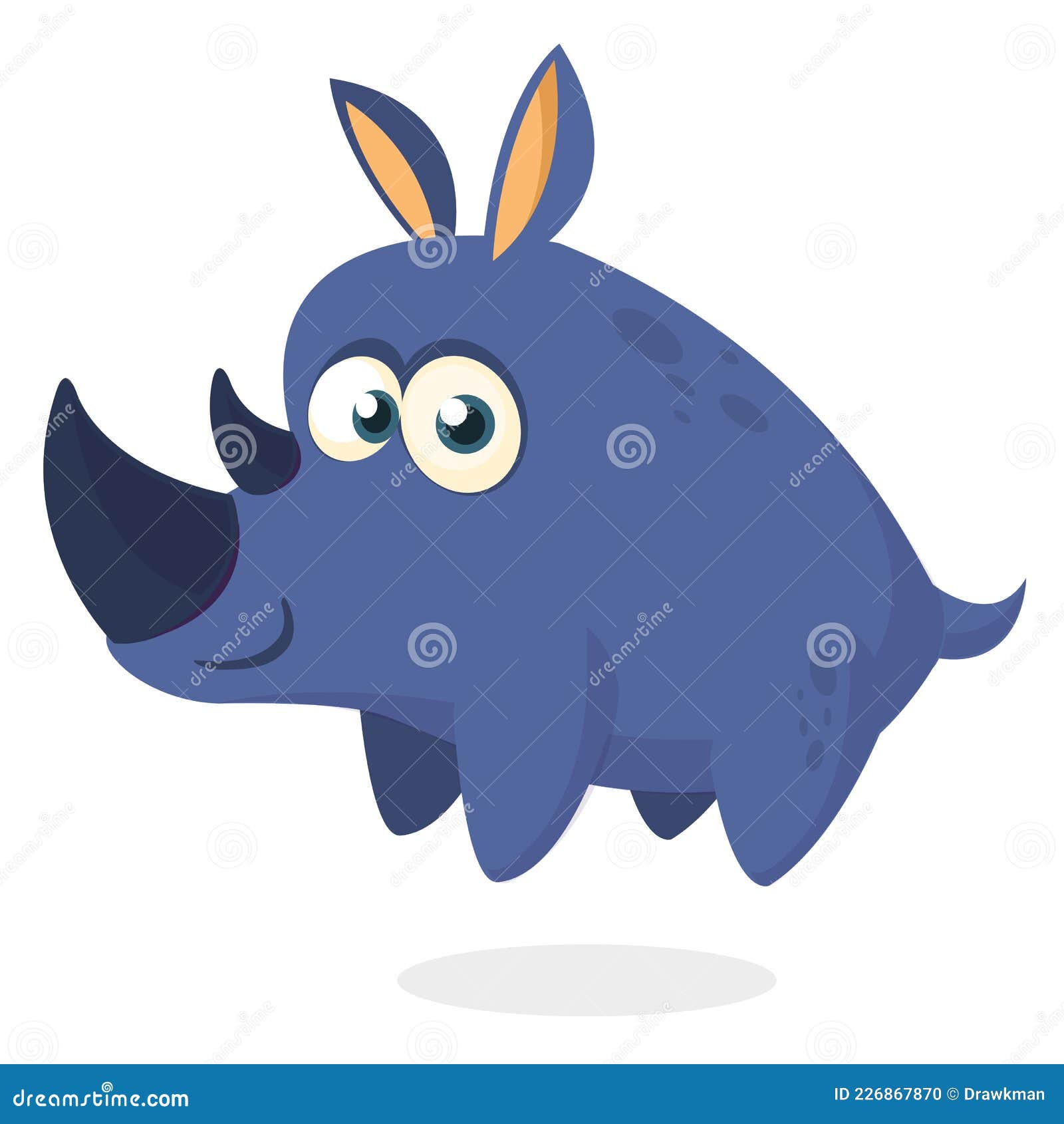 Cartoon Rhino Character Design. Vector Illustration Stock Vector ...