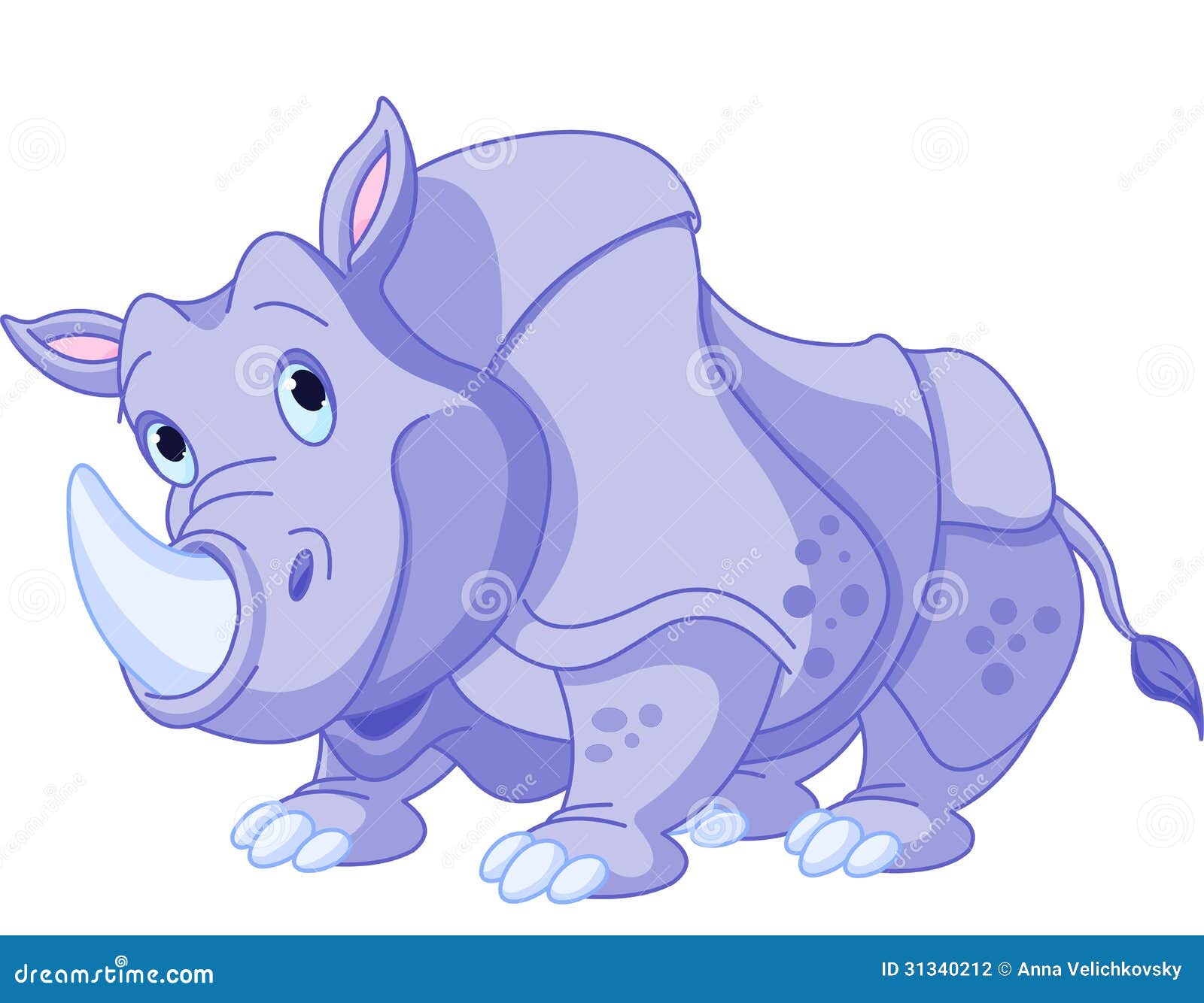 Cartoon rhino stock vector. Illustration of strong, rhino - 31340212