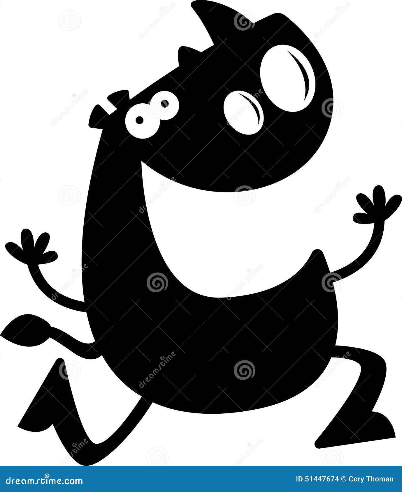 Cartoon Rhino Silhouette Running Stock Vector - Illustration of rhino ...