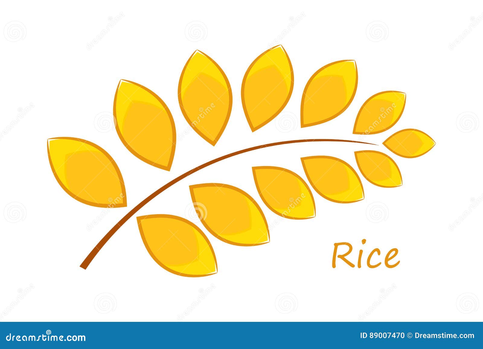Cartoon rice stock vector. Illustration of harvest, element - 89007470