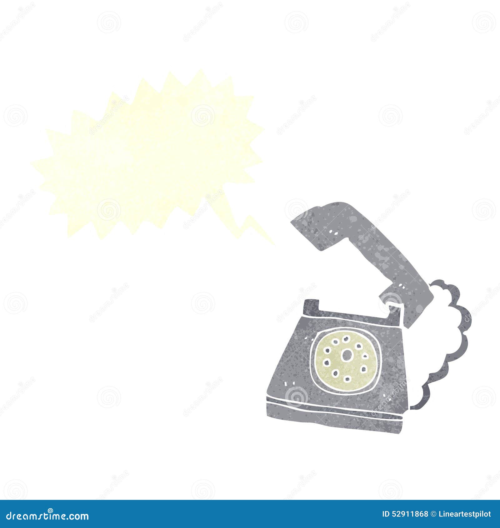 Cartoon Ringing Telephone with Speech Bubble Stock Illustration ...