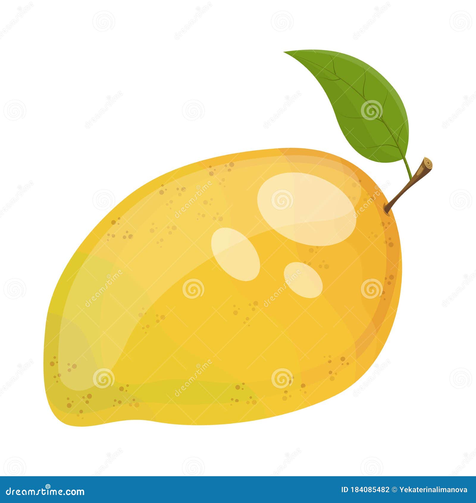 Cartoon Ripe Mango Fruit, Vector Illustration Stock Vector ...