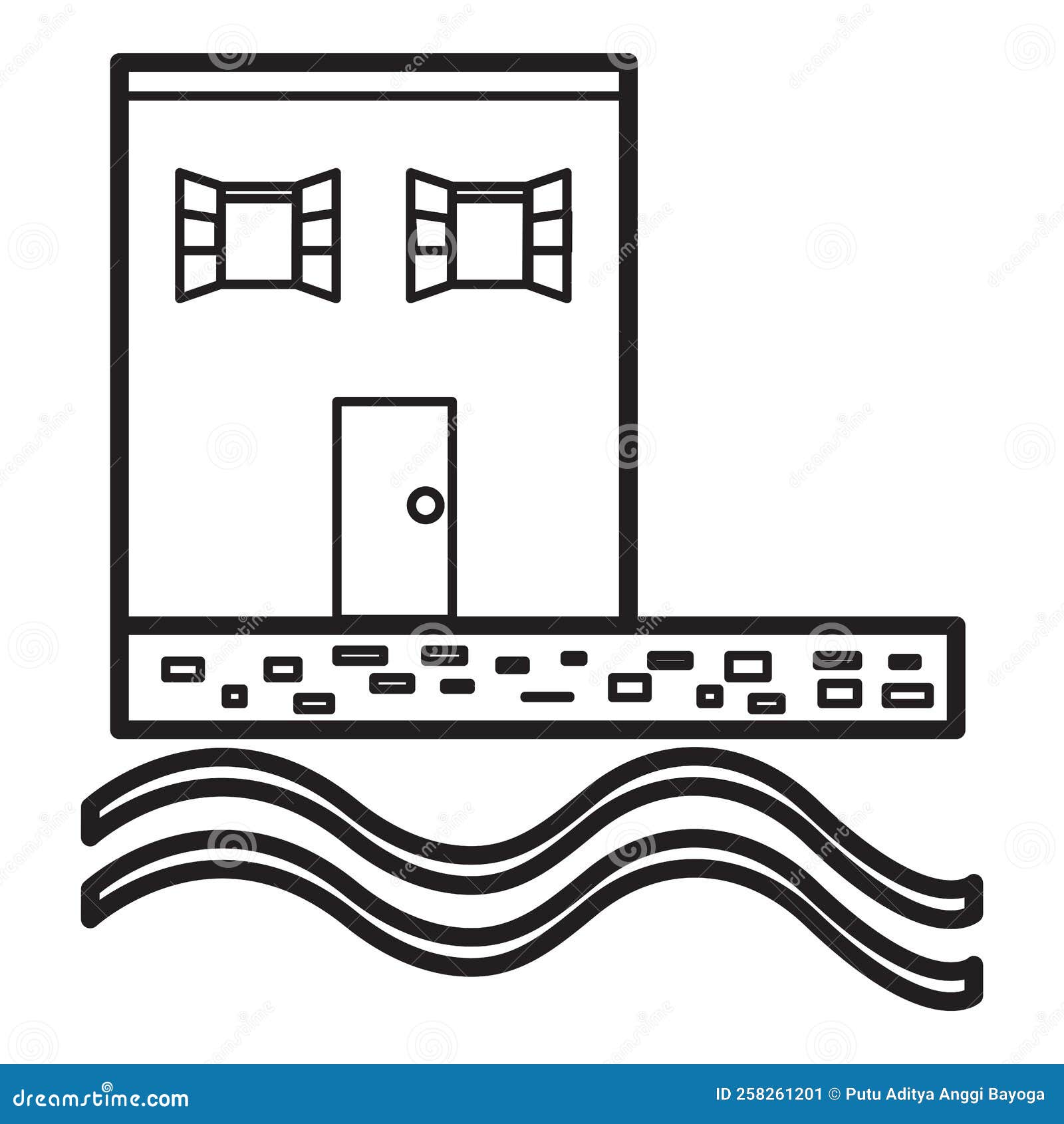 Cartoon riverside vector illustratie. Illustration of pictogram - 258261201