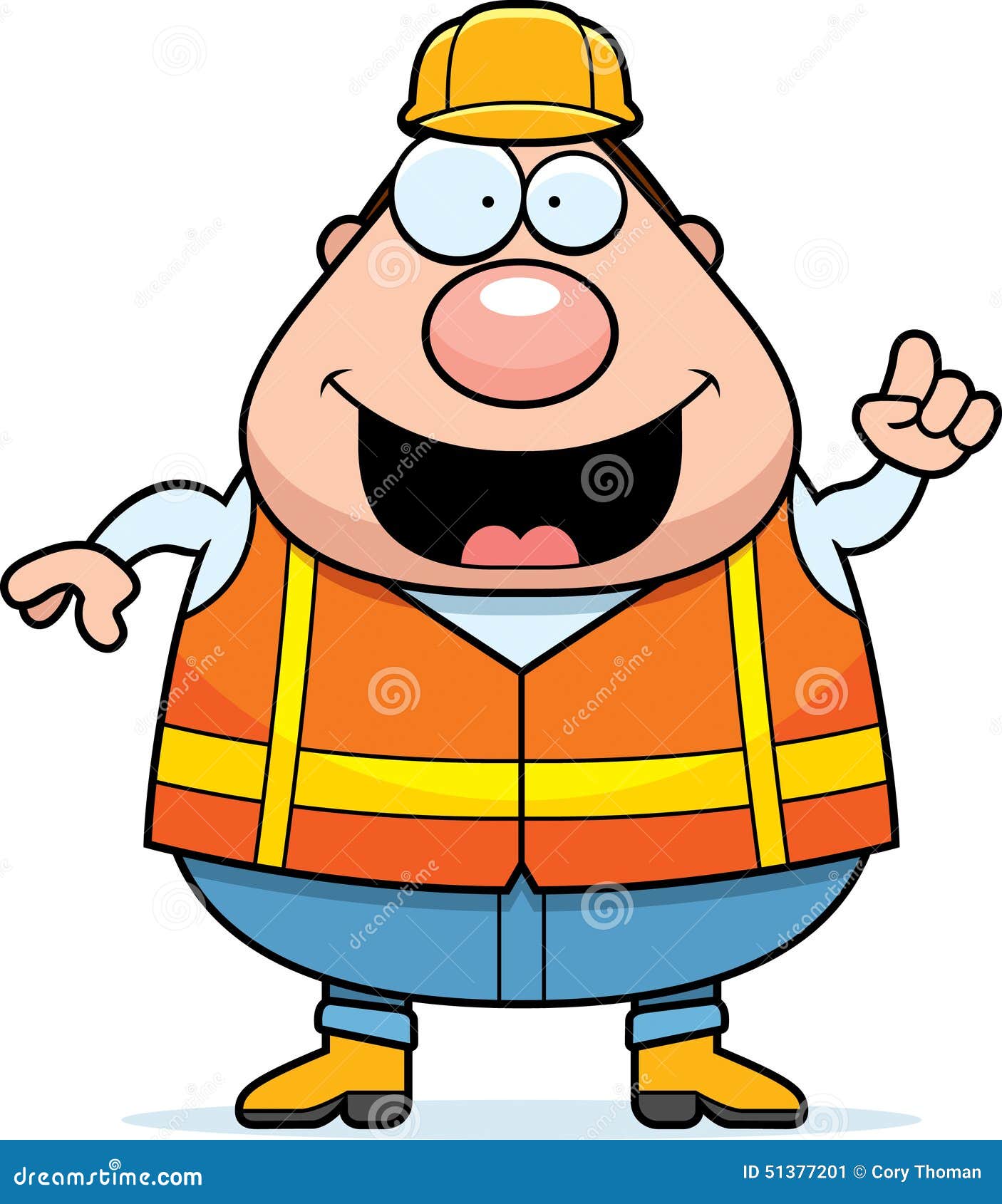 Cartoon Road Worker Idea stock vector. Illustration of construction ...