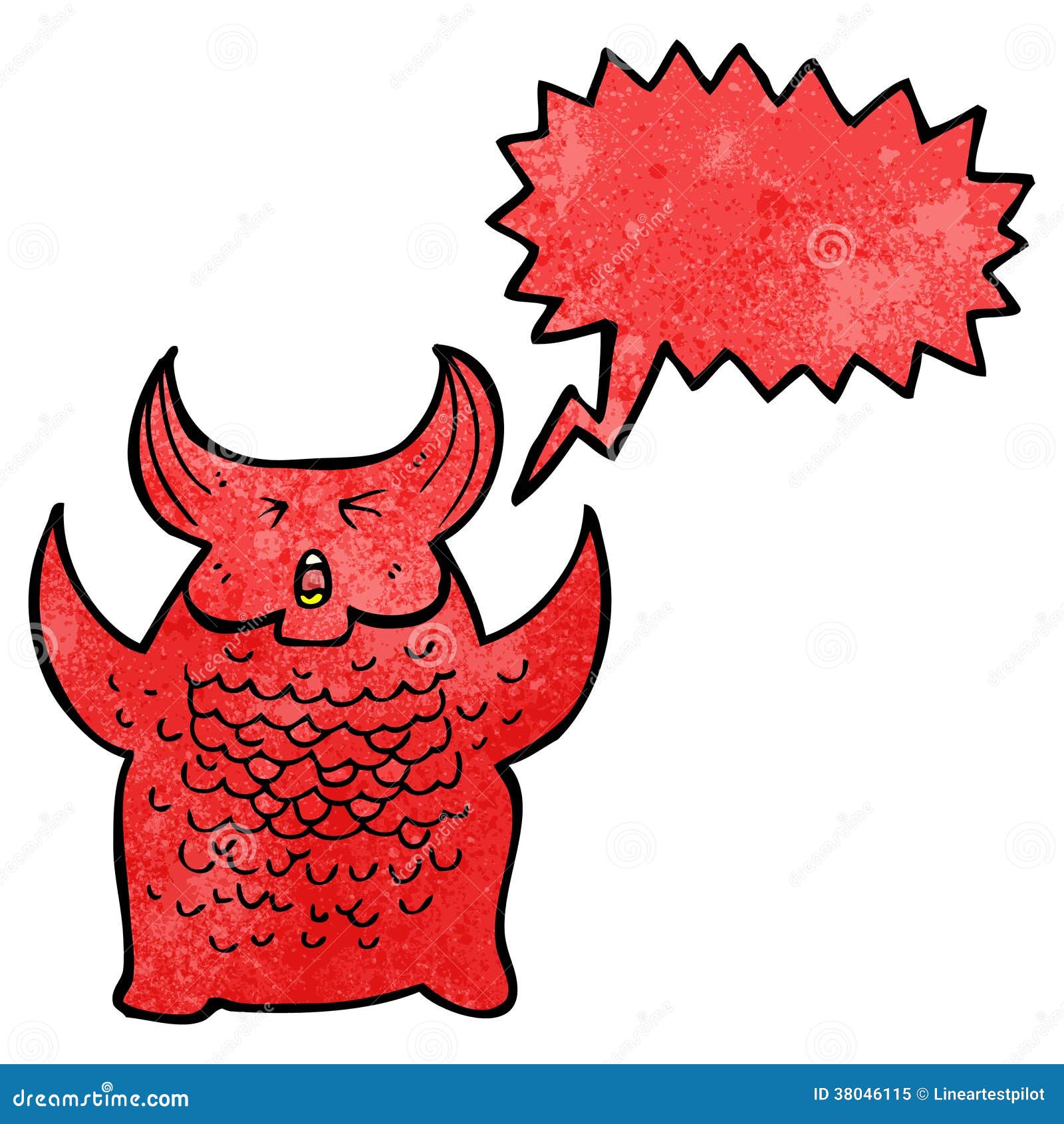 Cartoon roaring demon stock vector. Illustration of artwork - 38046115