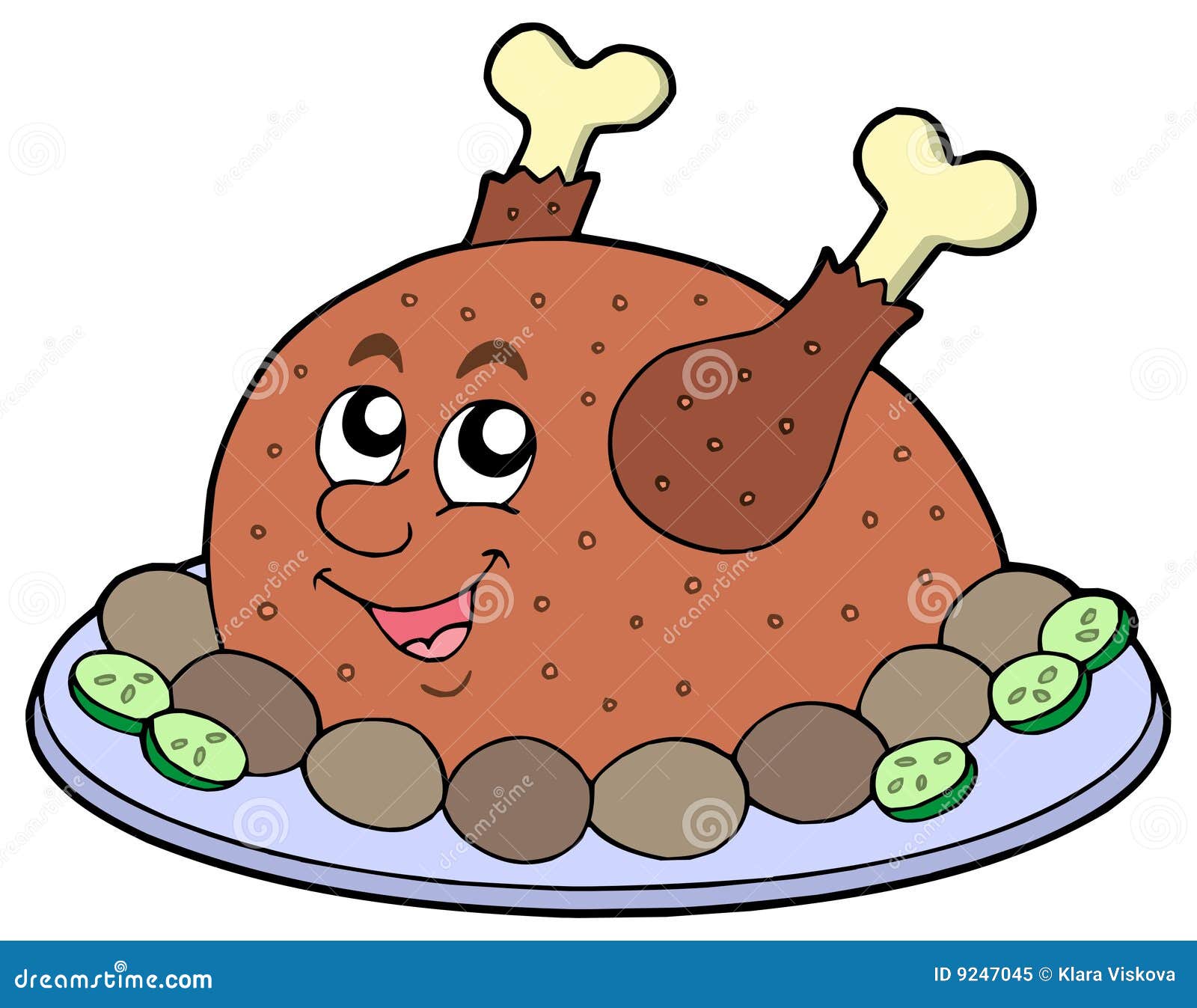 Cartoon roast meat stock vector. Illustration of meat - 9247045