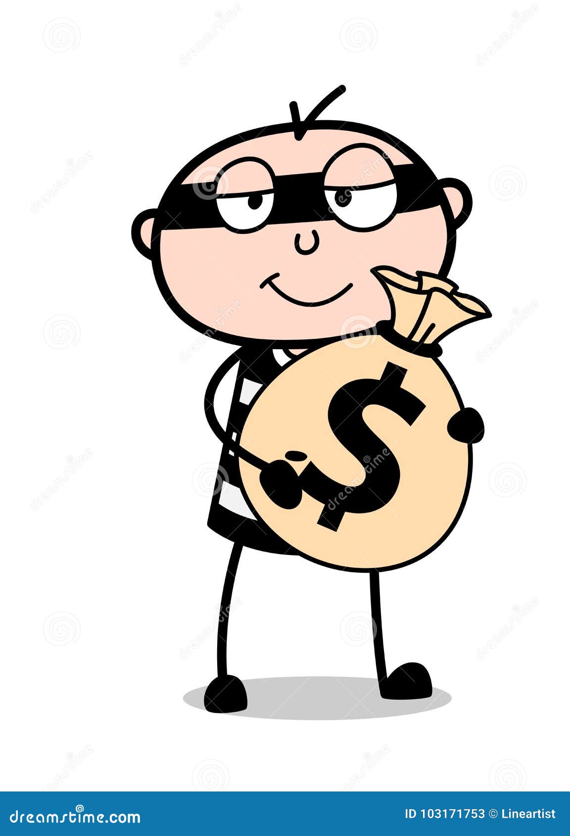 Cartoon Robber With Sign Royalty-Free Stock Photography | CartoonDealer ...