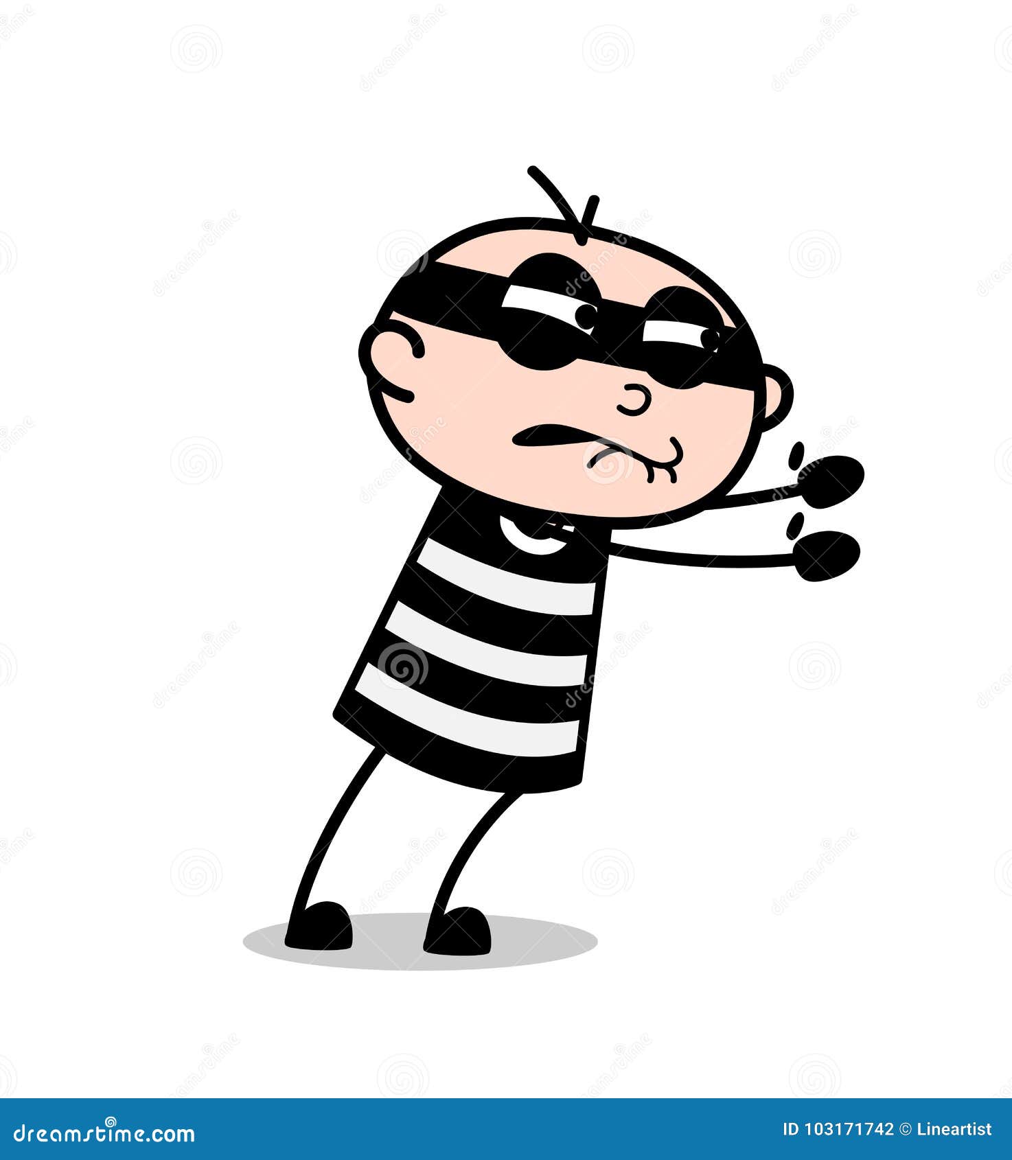 Cartoon Robber Running Away With Dollar Pack Stock Illustration ...