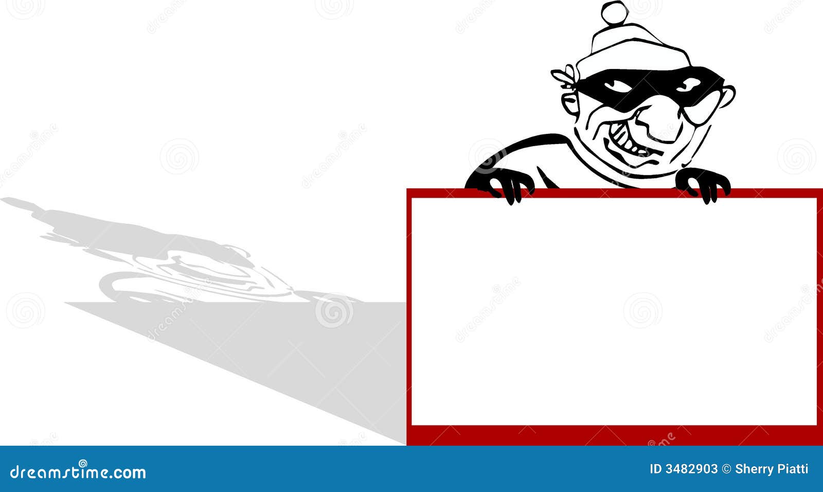 Cartoon Robber with Sign stock illustration. Illustration of protection ...