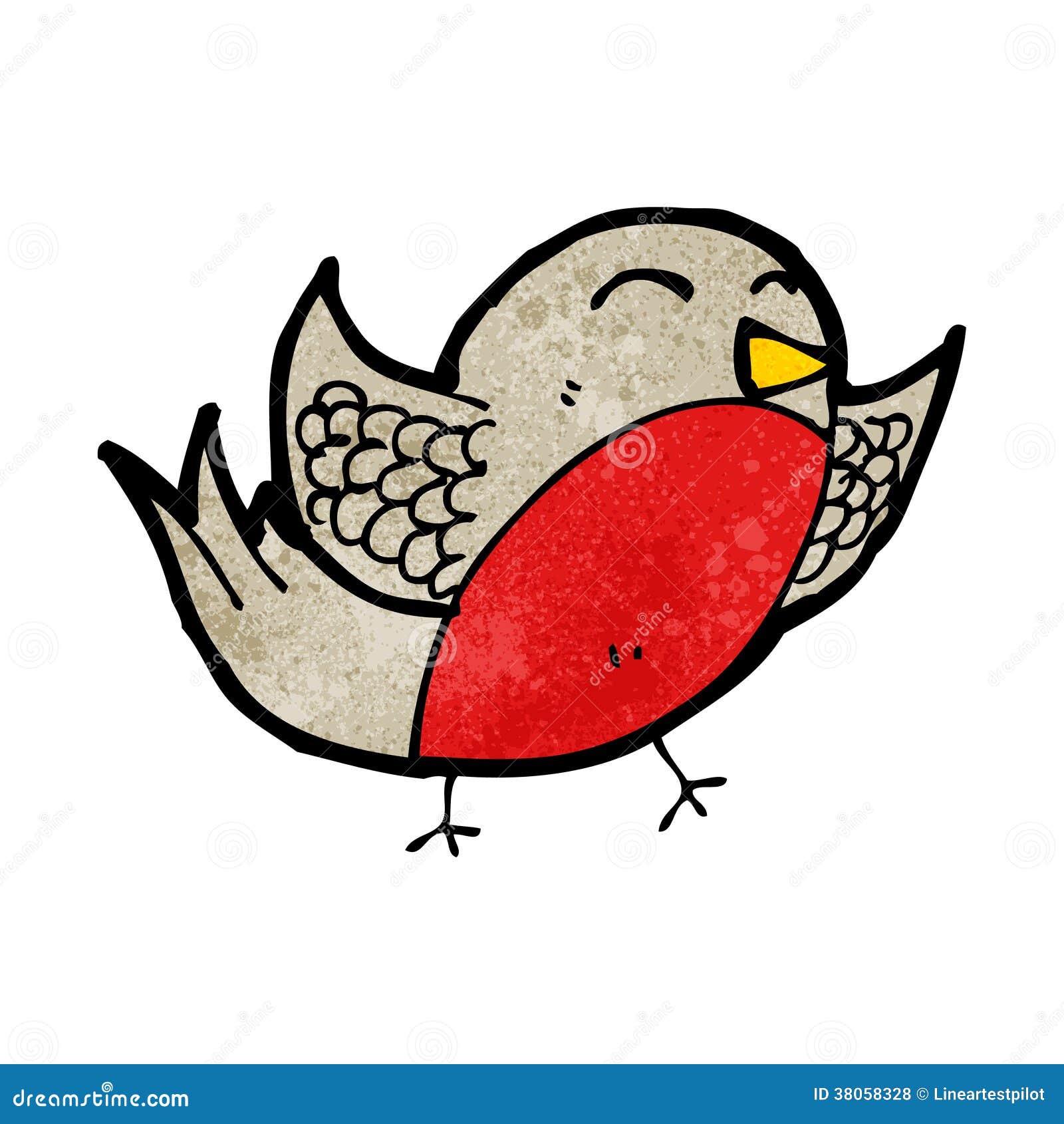 Cartoon robin stock vector. Illustration of funny, retro - 38058328