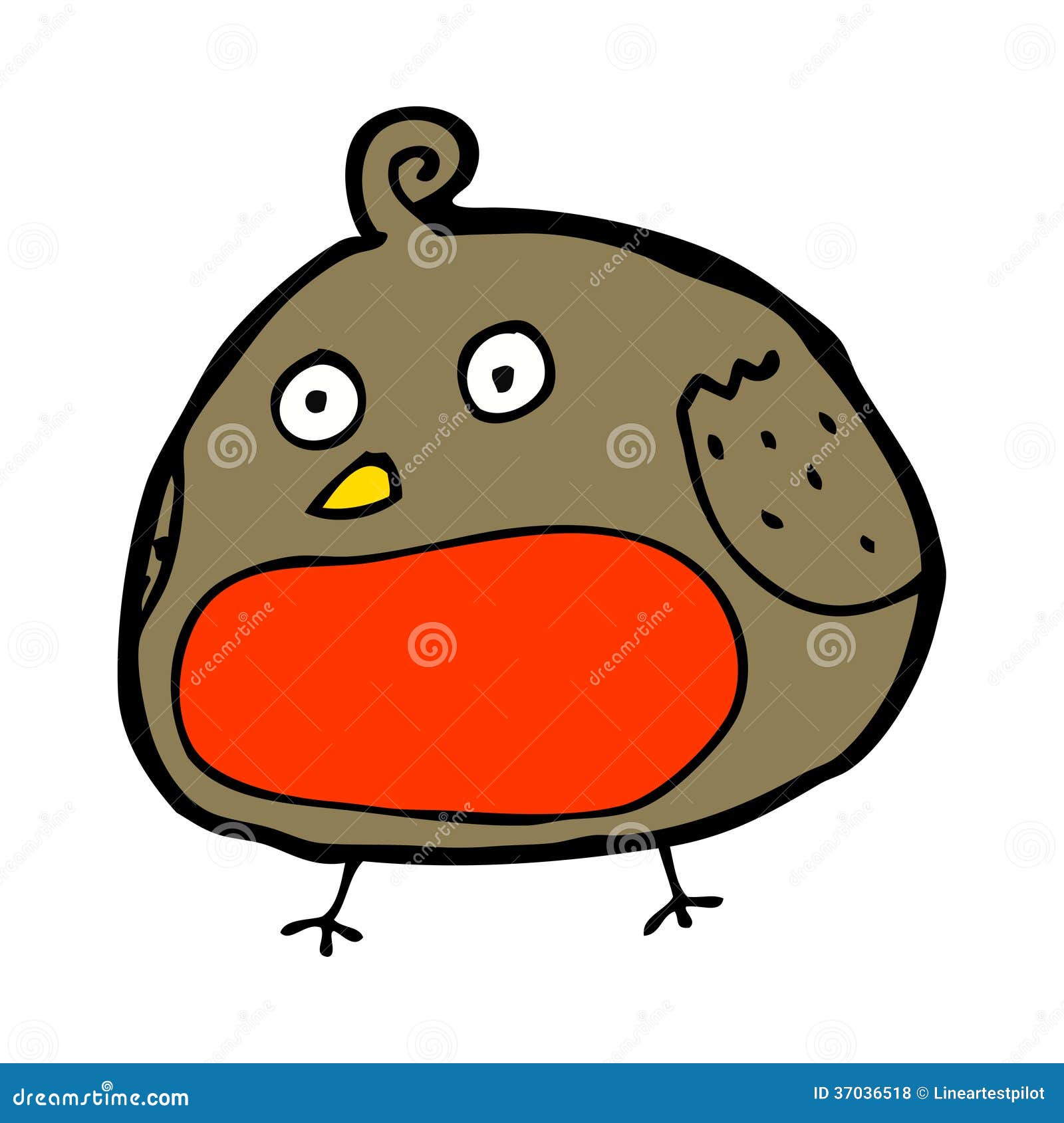 Cartoon robin stock vector. Illustration of doodle, christmas - 37036518