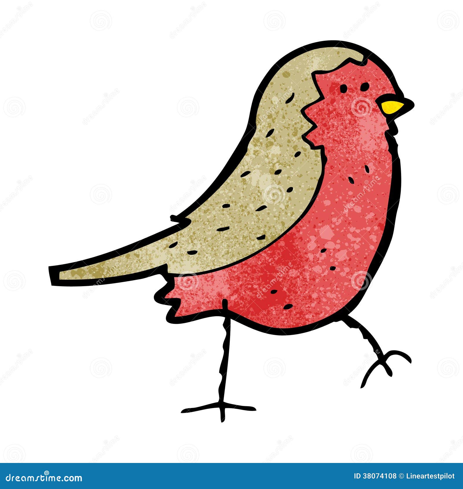 Cartoon robin stock vector. Illustration of retro, clip - 38074108