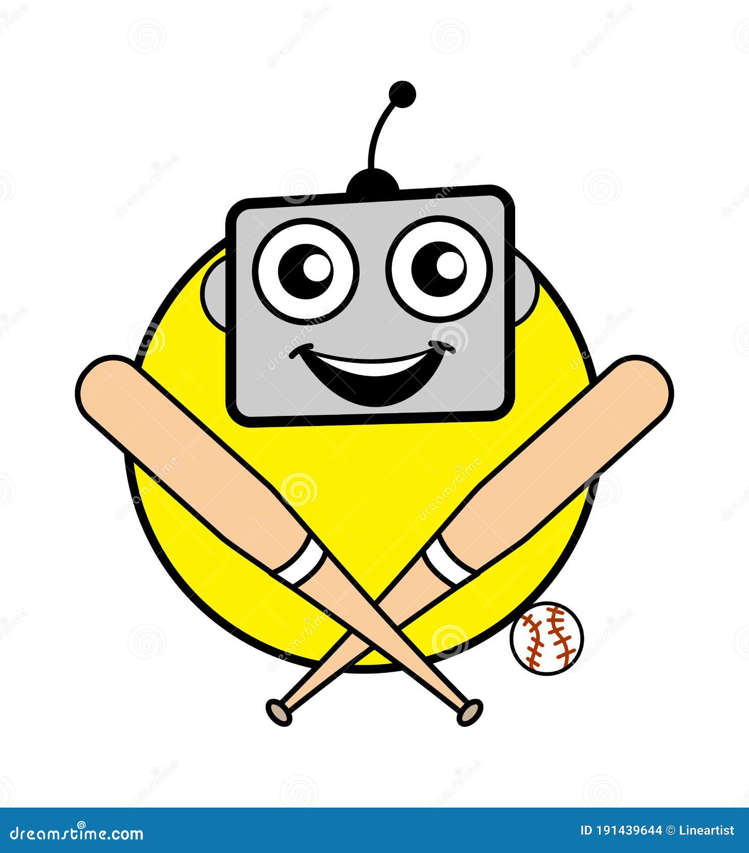 Robot Baseball Player Catcher. Cyborg Robot Artificial Intelligence ...