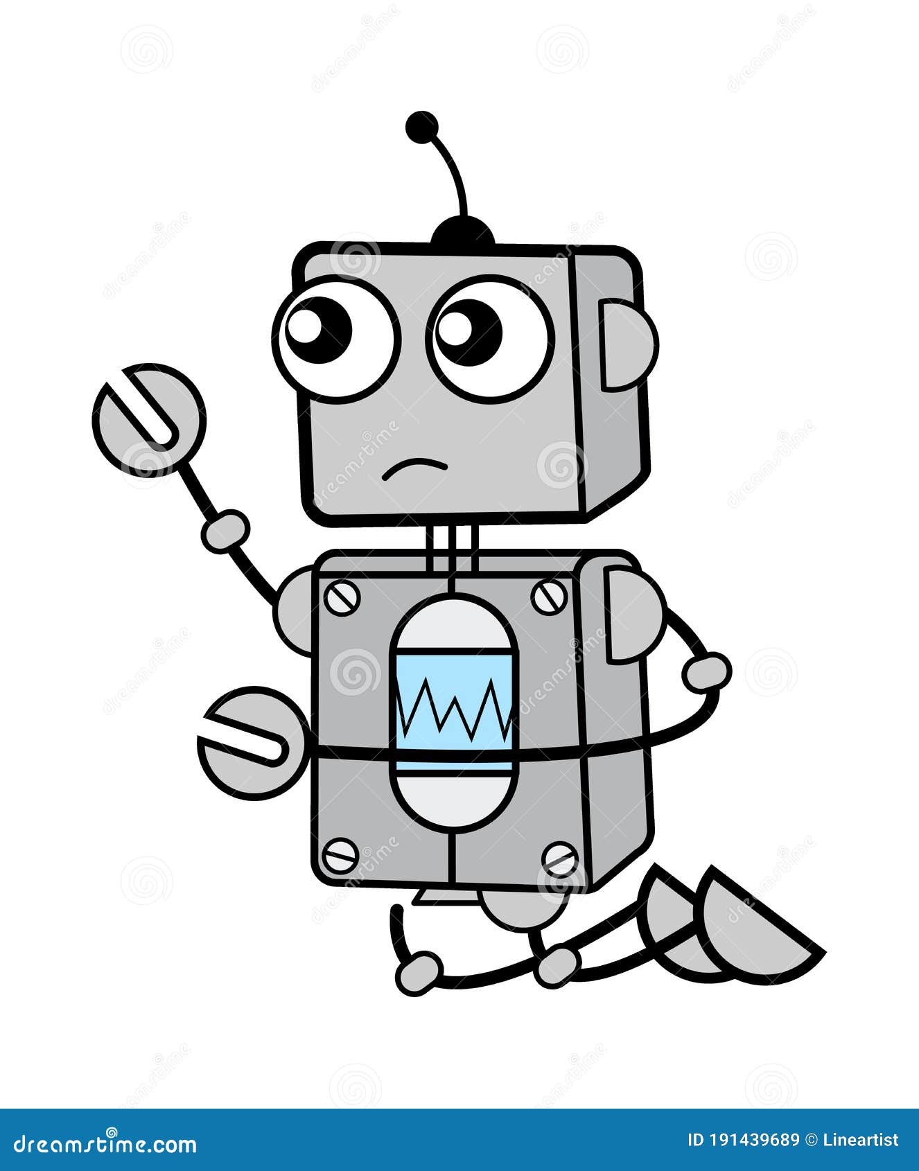 Cartoon Robot Begging stock illustration. Illustration of gesture ...