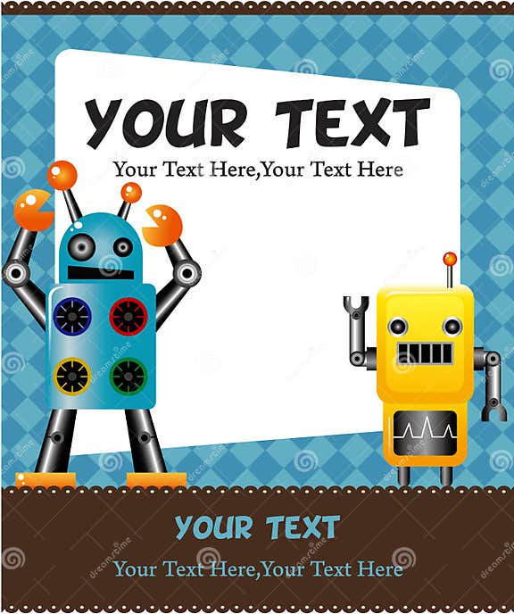 Cartoon robot card stock vector. Illustration of celebrate - 17634822
