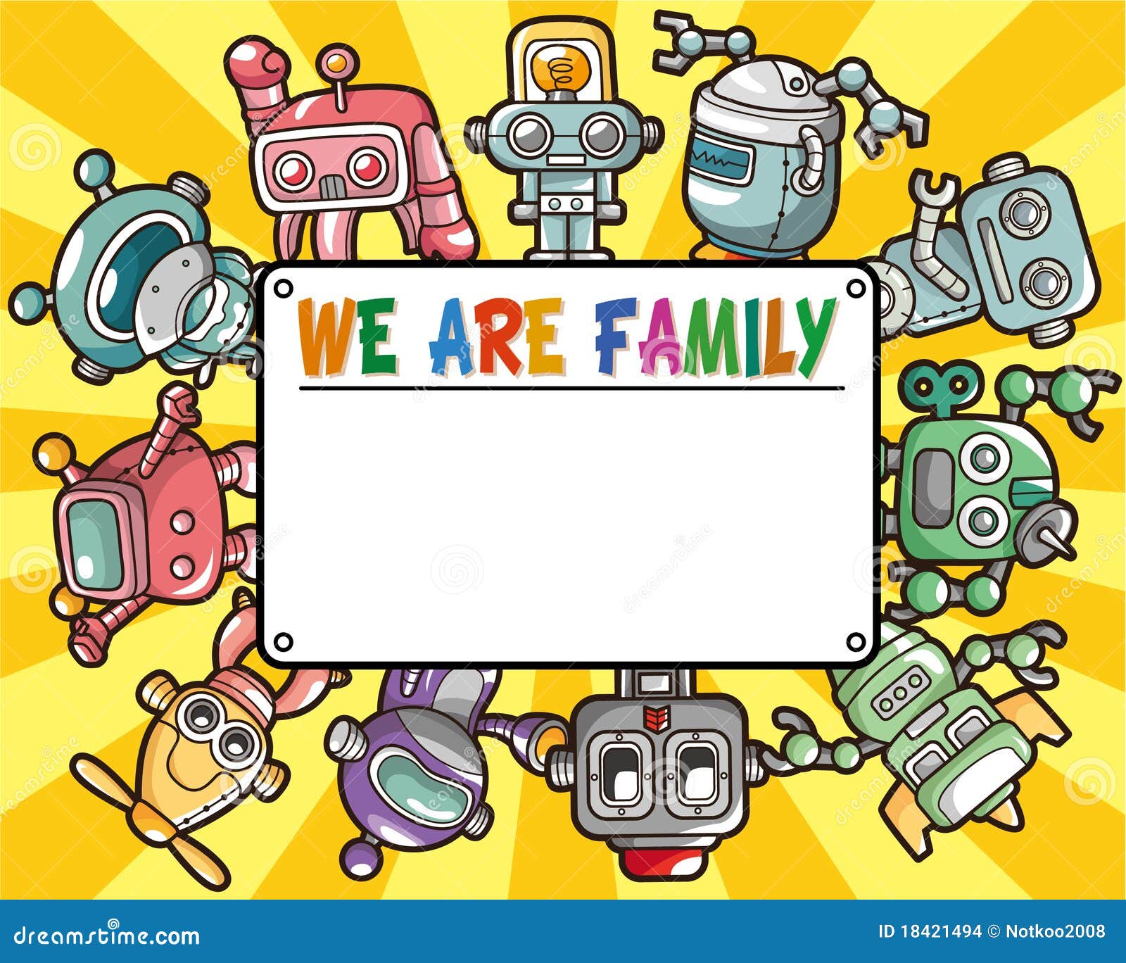 Cartoon robot card stock vector. Illustration of child - 18421494