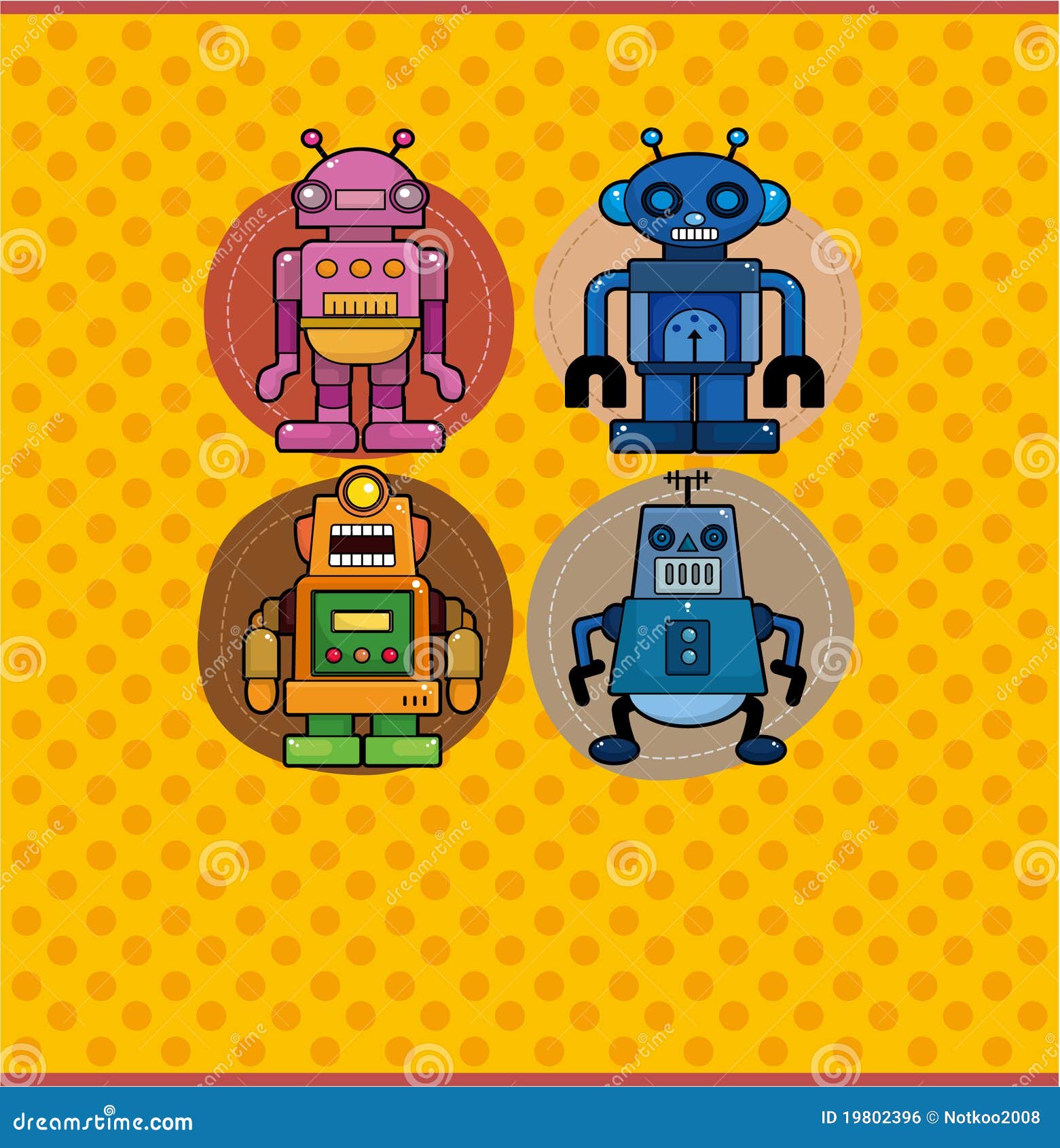 Cartoon robot card stock vector. Illustration of happy - 19802396