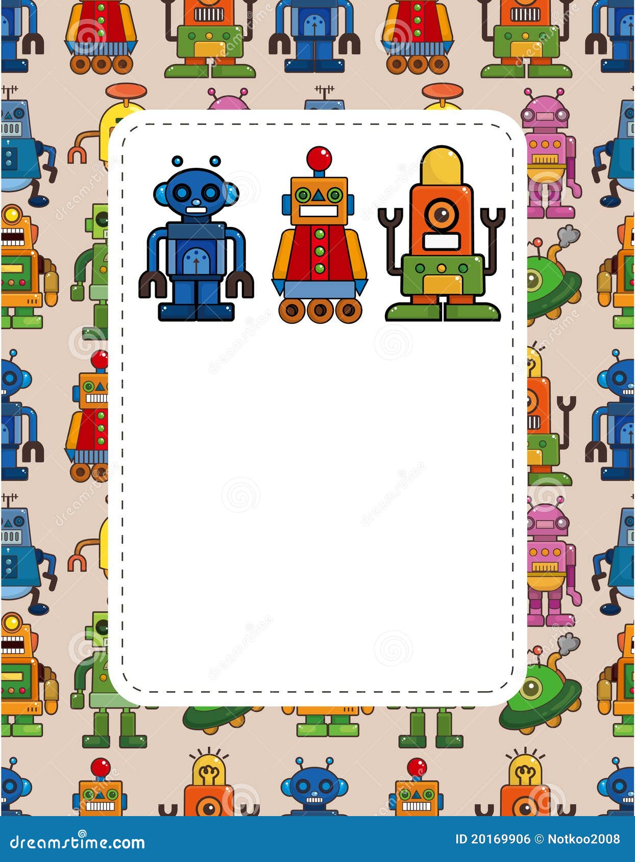 Cartoon robot card stock vector. Illustration of imagination - 20169906