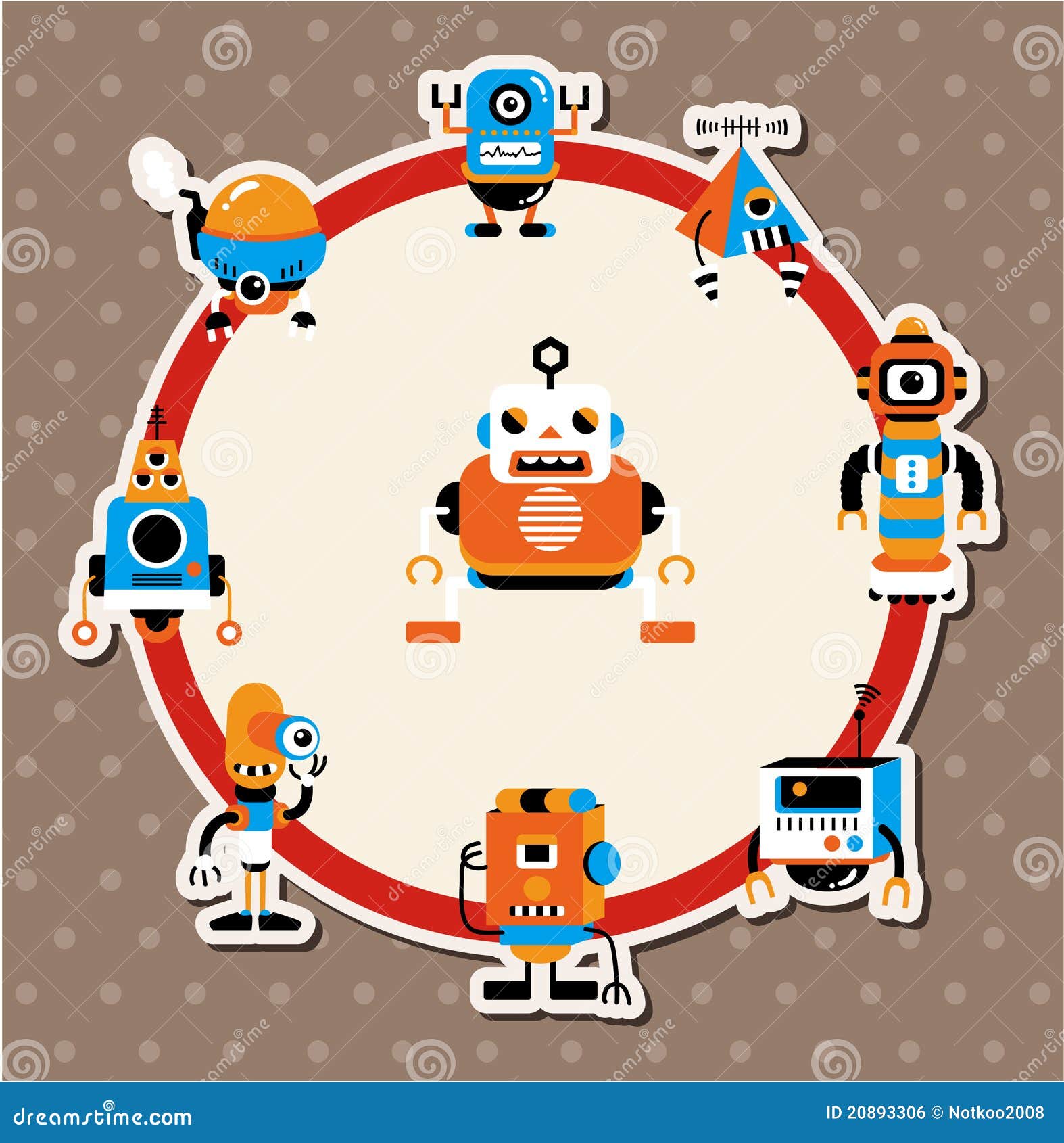 Cartoon robot card stock vector. Illustration of cheer - 20893306