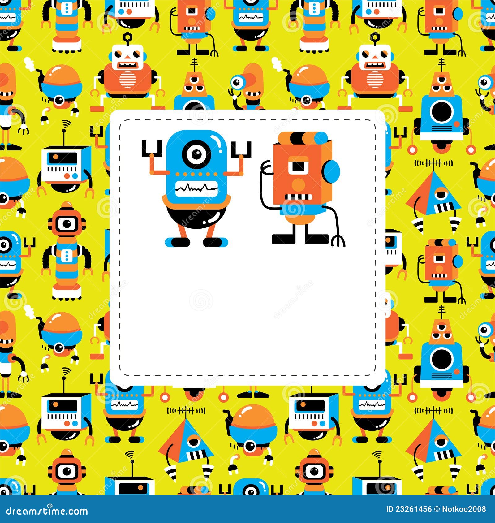 Cartoon robot card stock vector. Illustration of love - 23261456