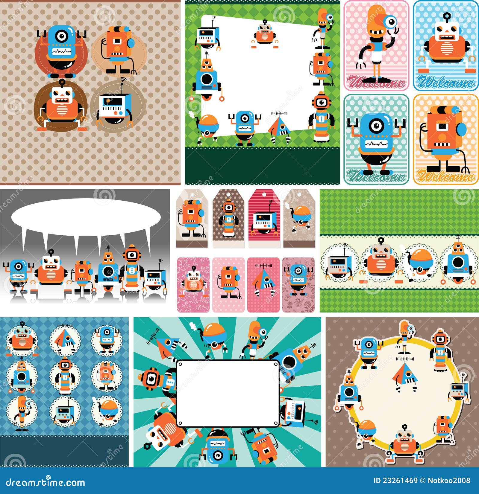 Cartoon robot card stock vector. Illustration of electric - 23261469