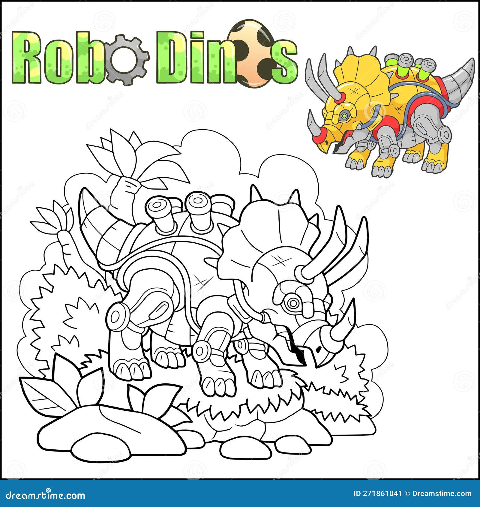 Cartoon robot dinosaur stock vector. Illustration of technology - 271861041