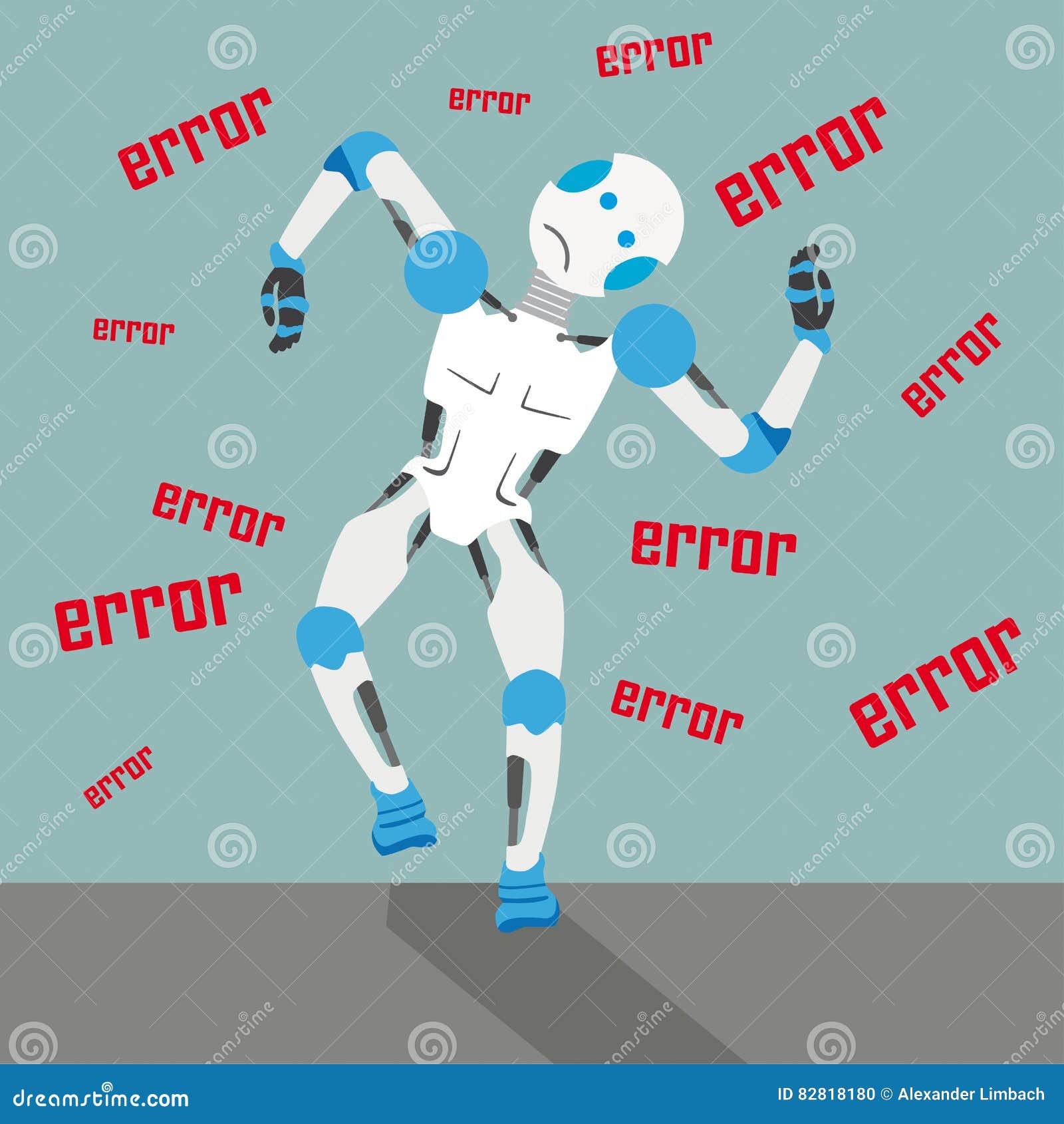Cartoon Robot Error stock vector. Illustration of electric - 82818180