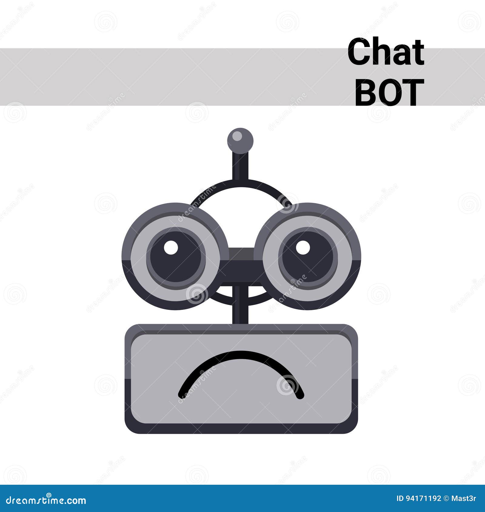 Cartoon Robot Face Smiling Cute Emotion Sad Chat Bot Icon Stock Vector ...