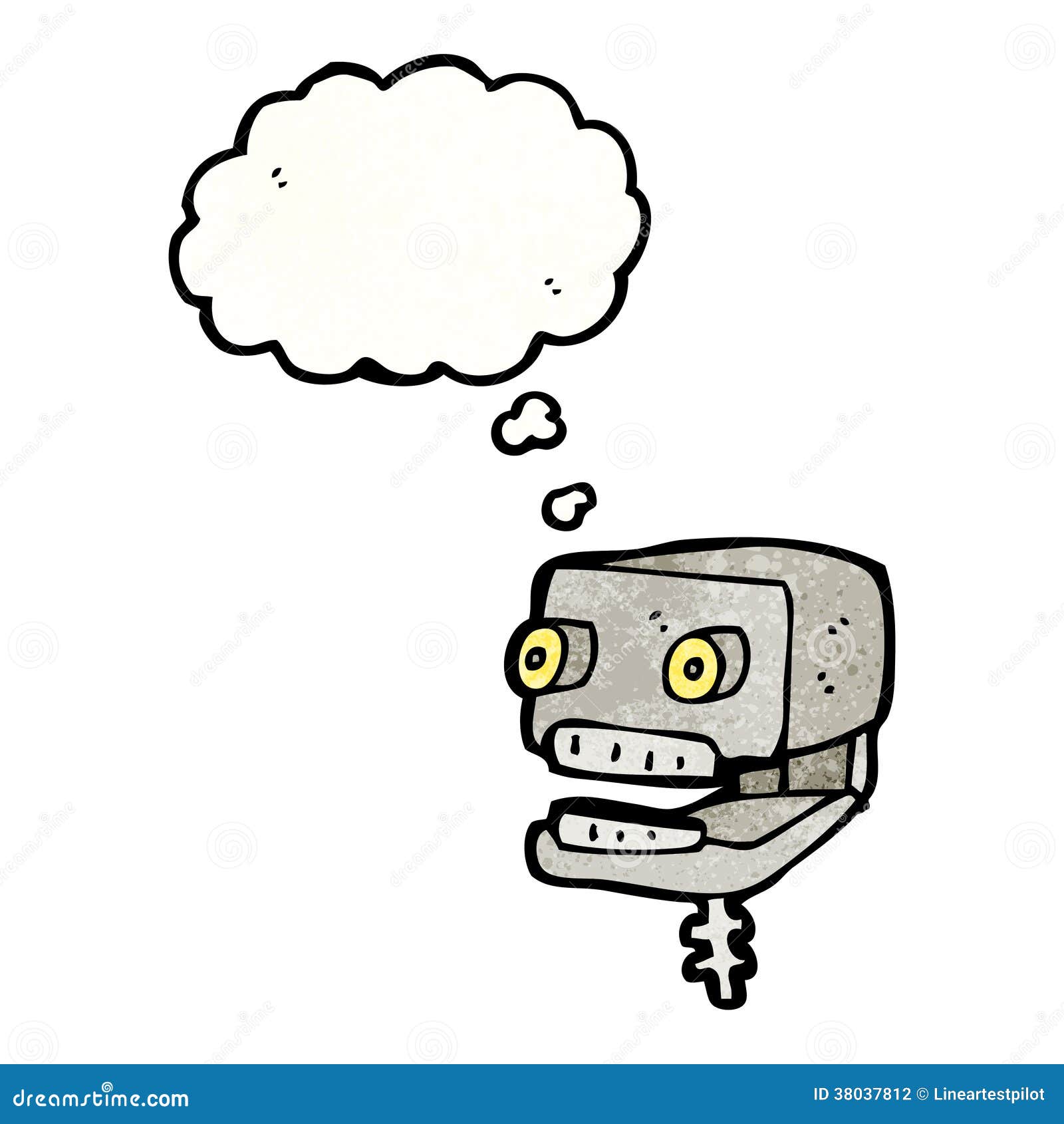 Cartoon robot head stock vector. Illustration of thinking - 38037812