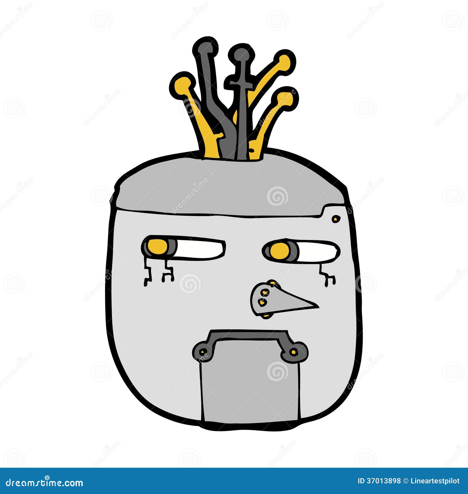 Cartoon robot head stock vector. Illustration of cute - 37013898