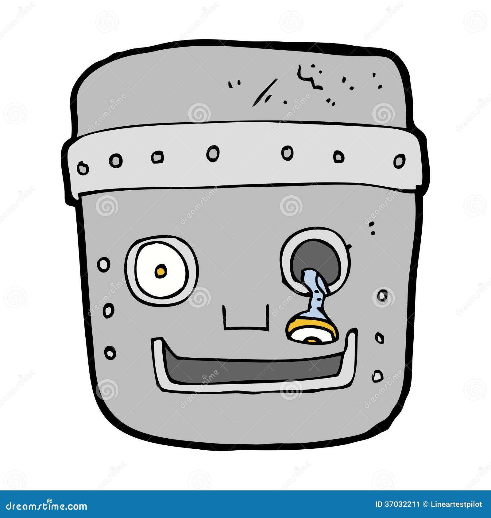 Cartoon robot head stock vector. Illustration of silly - 37032211