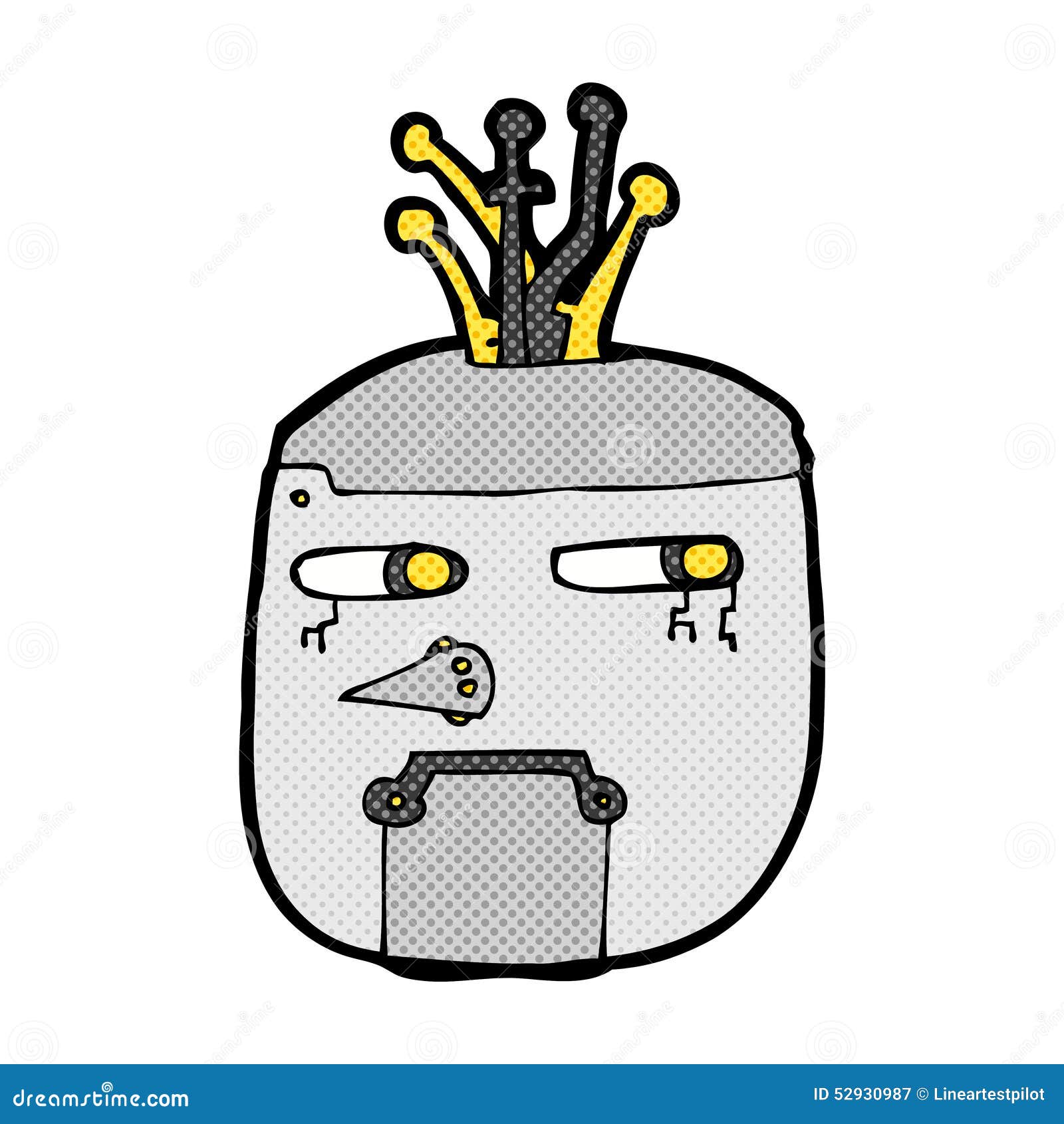 Cartoon robot head stock illustration. Illustration of robot - 52930987