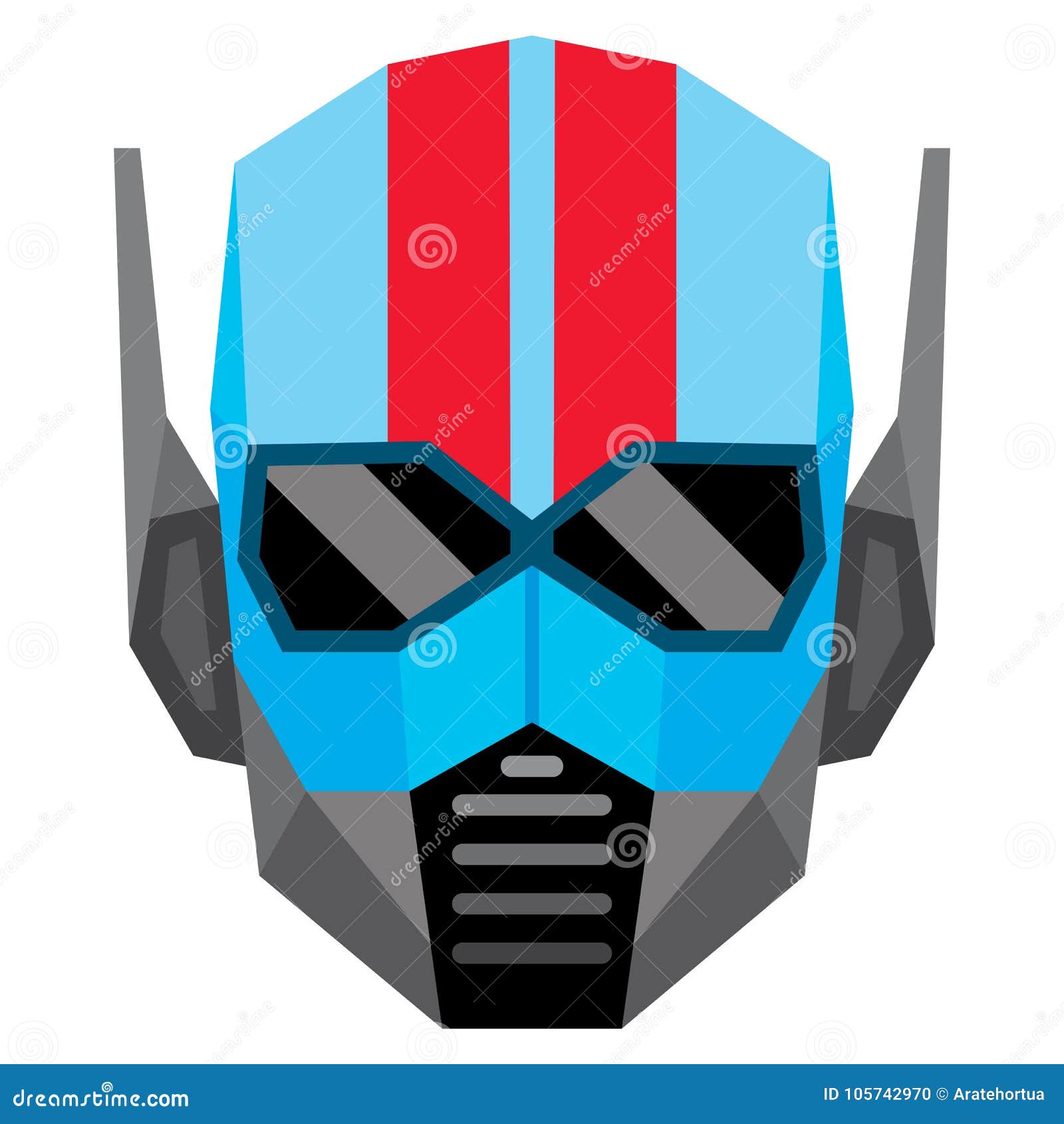 Cartoon Robot Head Isolated on White Background Stock Illustration ...