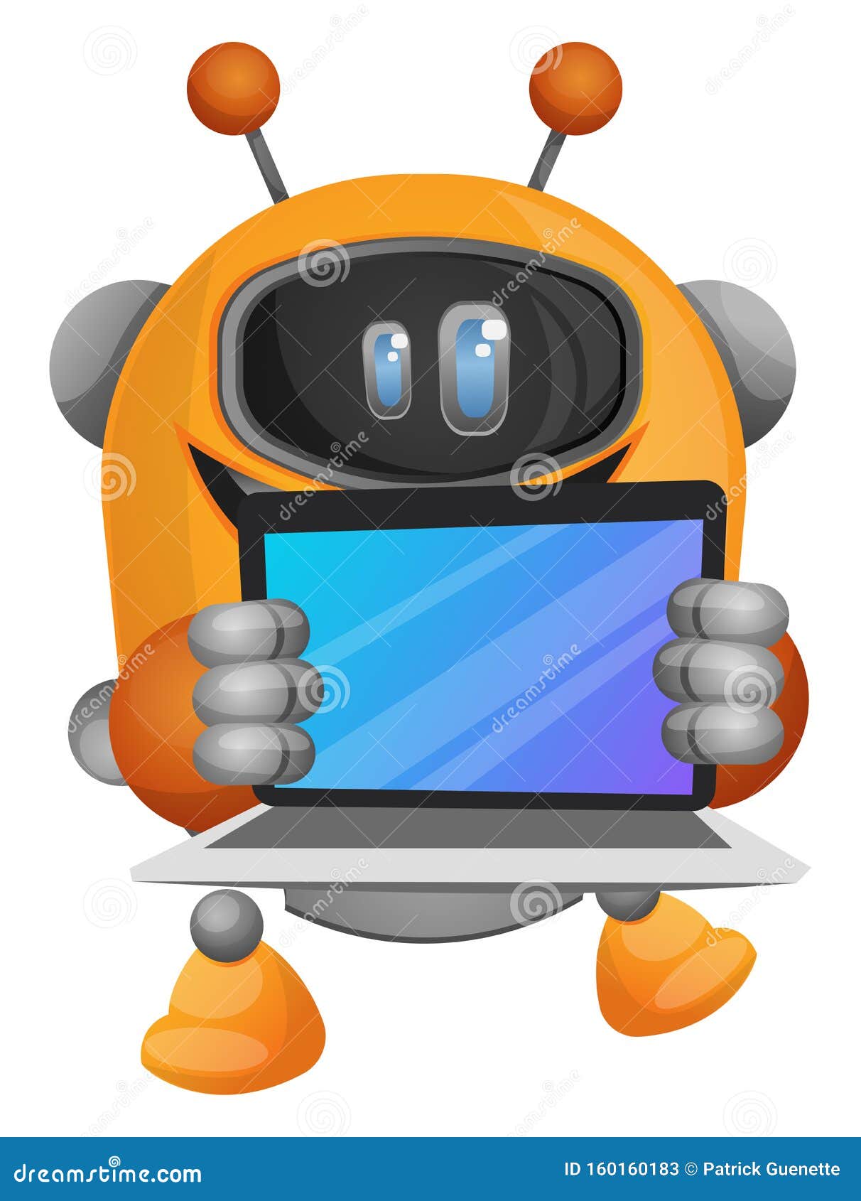 Cartoon Robot Holding a Notebook Illustration Vector Stock Vector ...