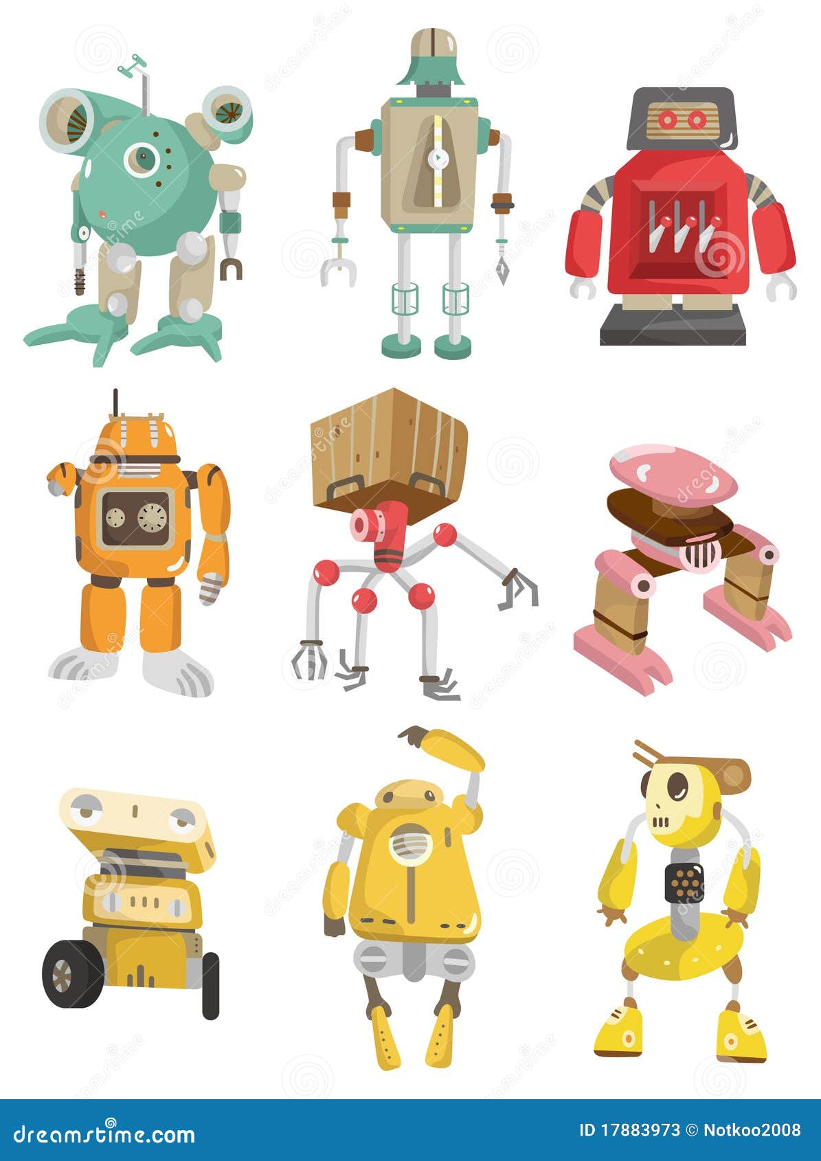 Cartoon robot icon stock vector. Illustration of electronic - 17883973