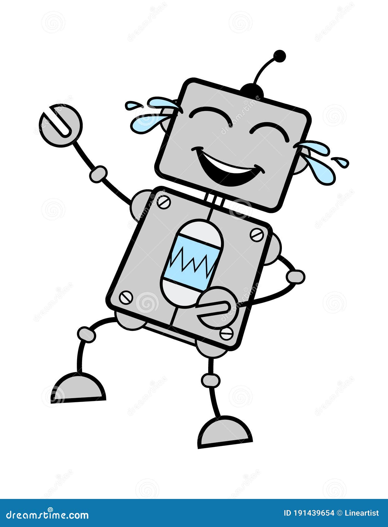 Robot Laughing. Vector Illustration Decorative Design | CartoonDealer ...