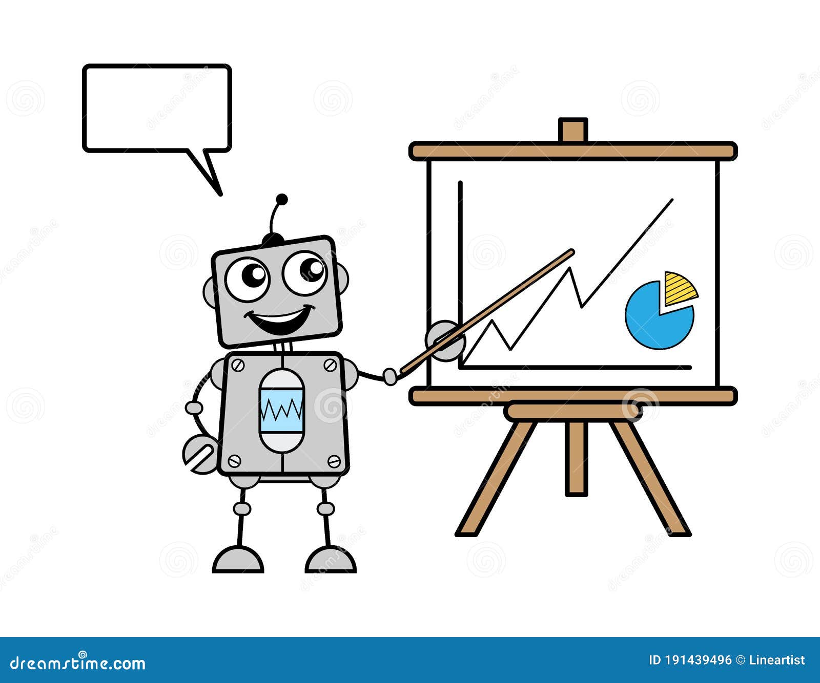 Cartoon Robot With Presentation Baord Royalty-Free Stock Image ...