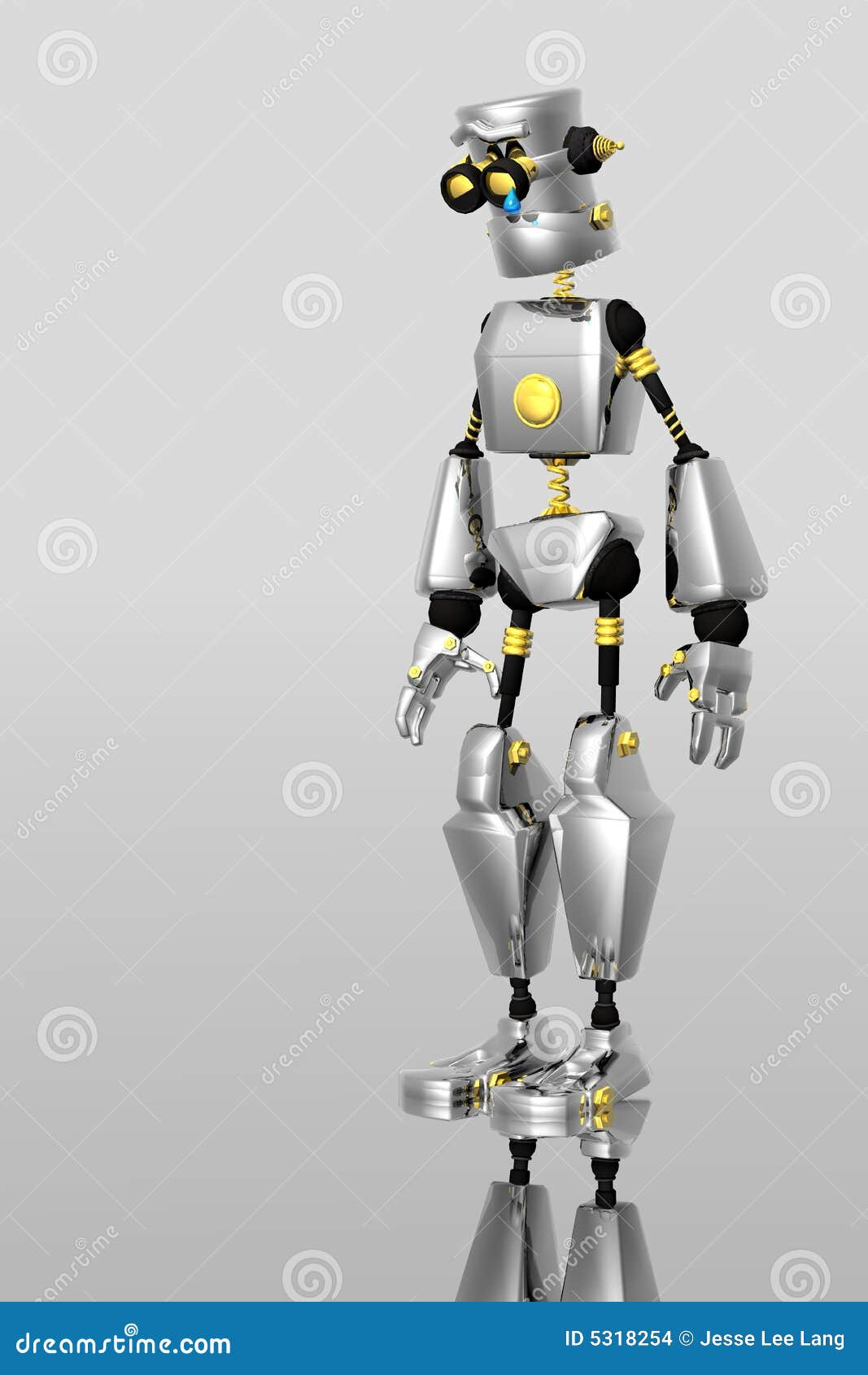 Cartoon robot sad stock illustration. Illustration of robots - 5318254