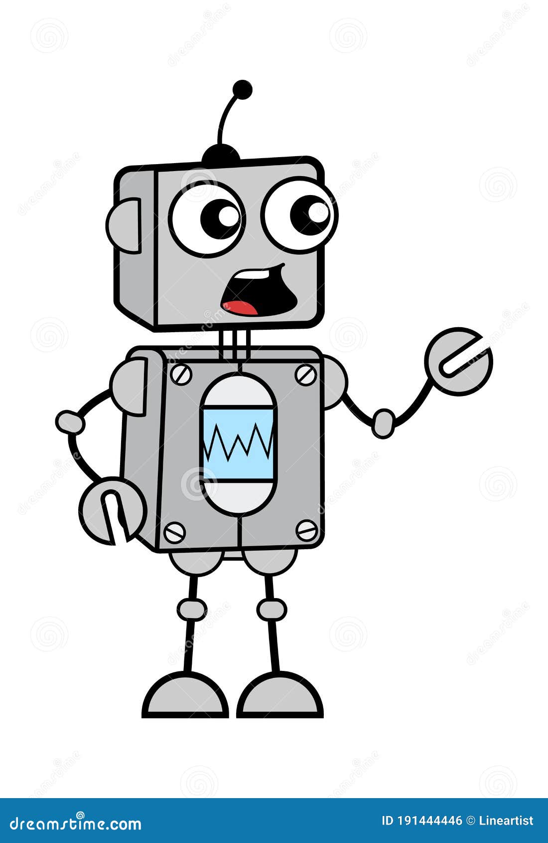 Cartoon Robot Saying Something Stock Illustration - Illustration of ...