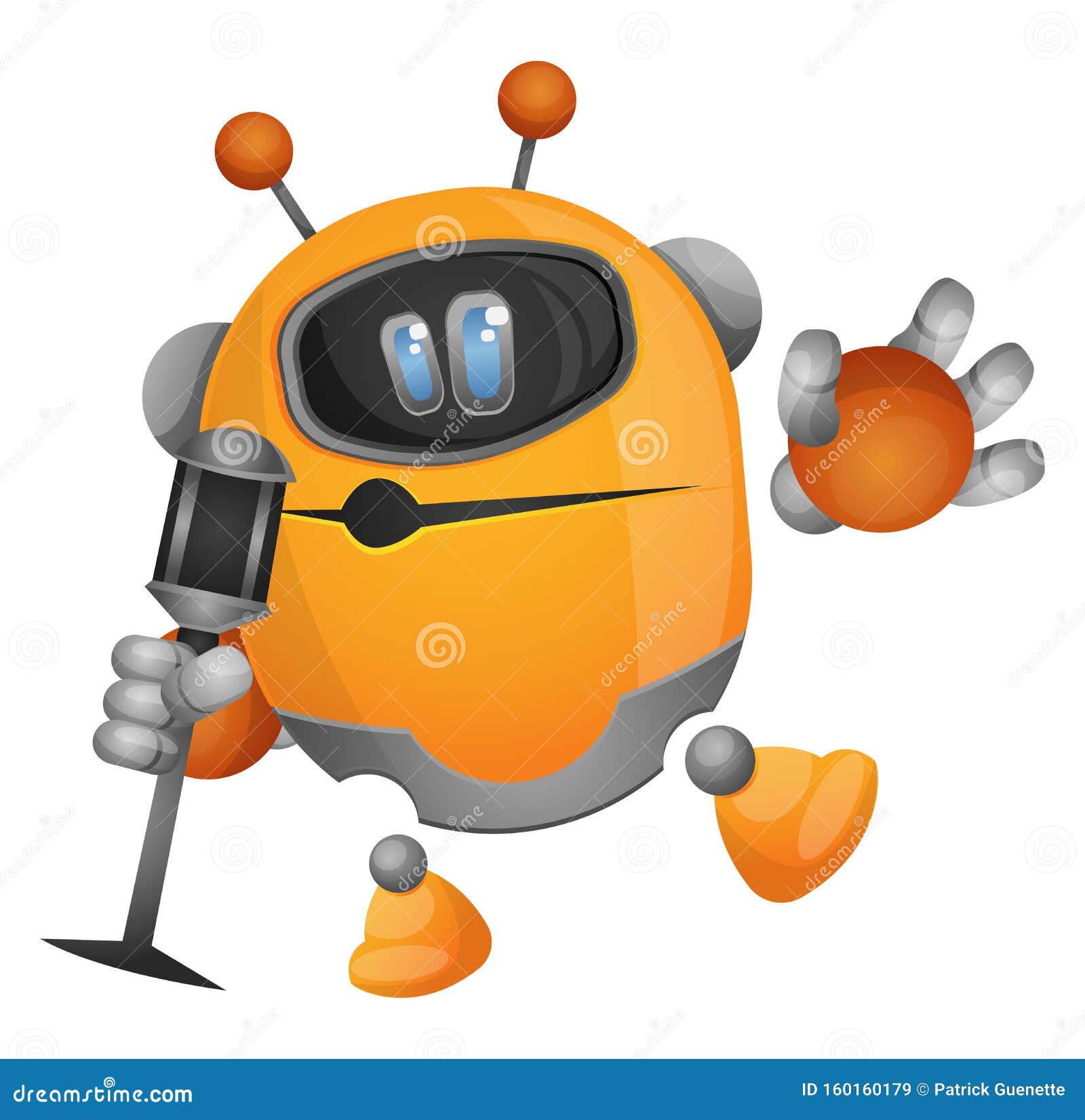 Singing Robot Cartoon Vector | CartoonDealer.com #42979789