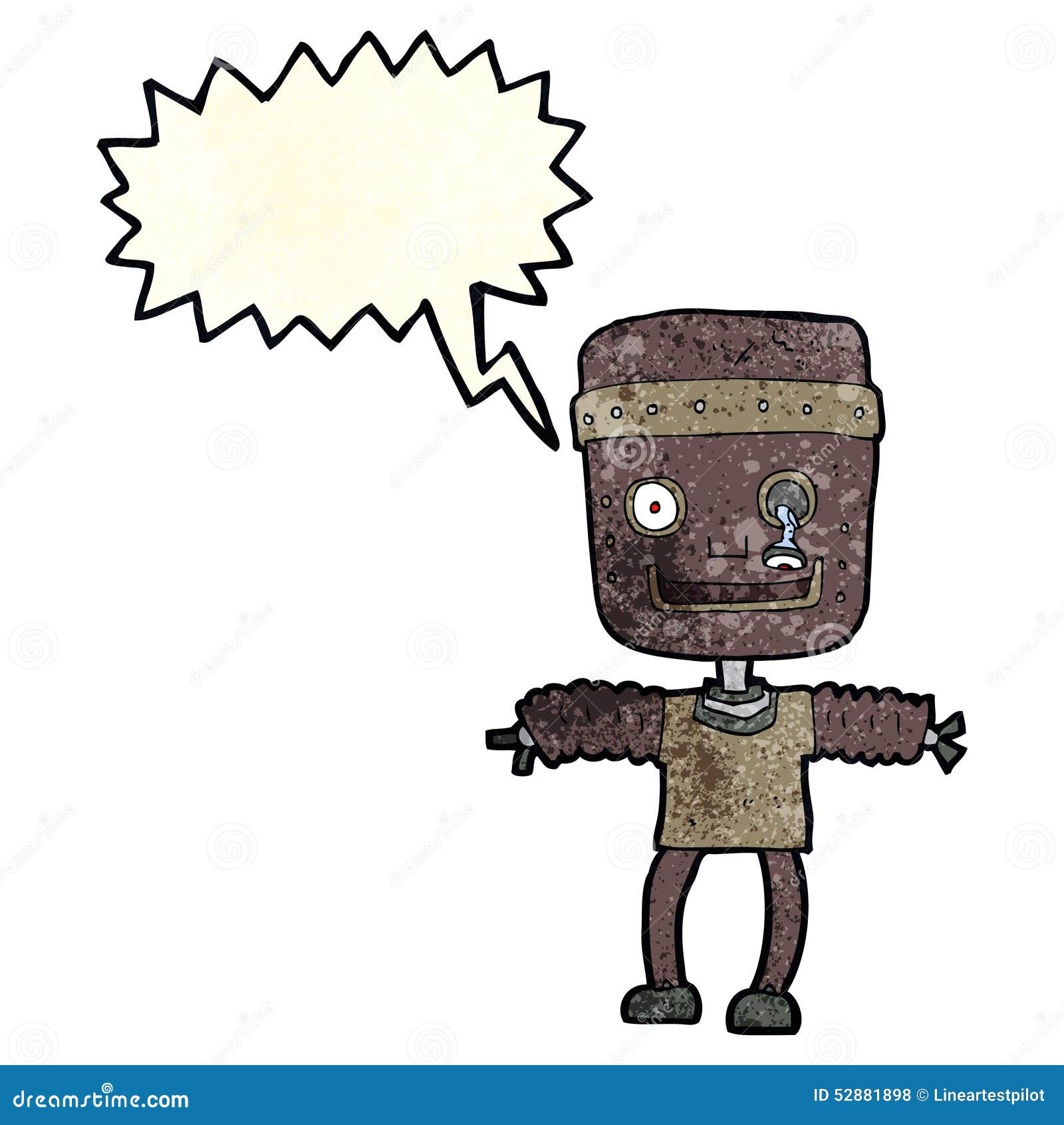 Cartoon Robot with Speech Bubble Stock Illustration - Illustration of ...