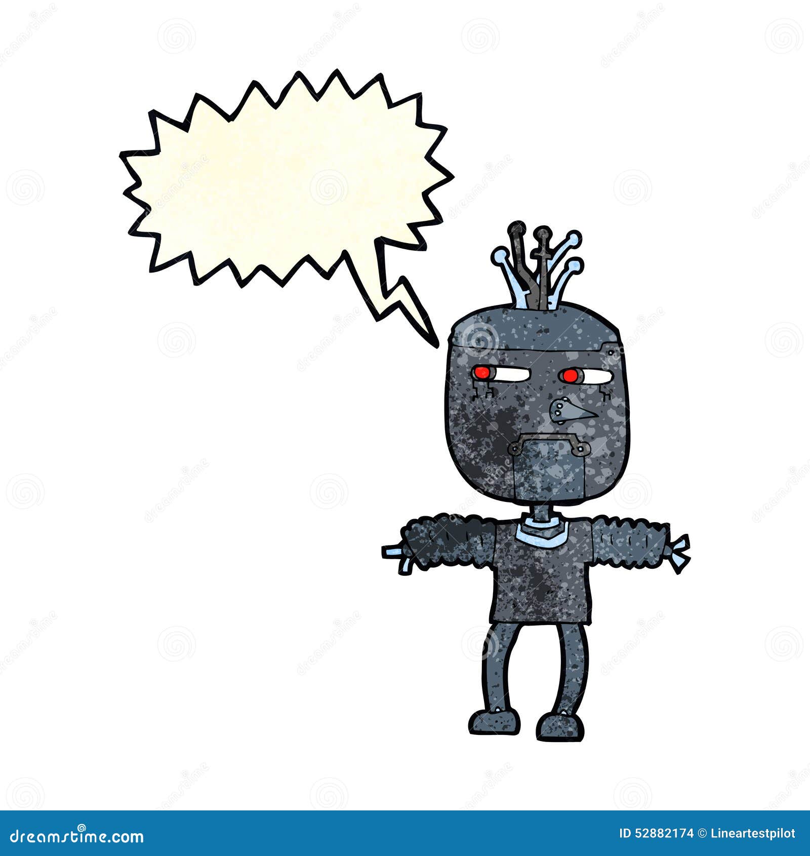 Cartoon Robot with Speech Bubble Stock Illustration - Illustration of ...