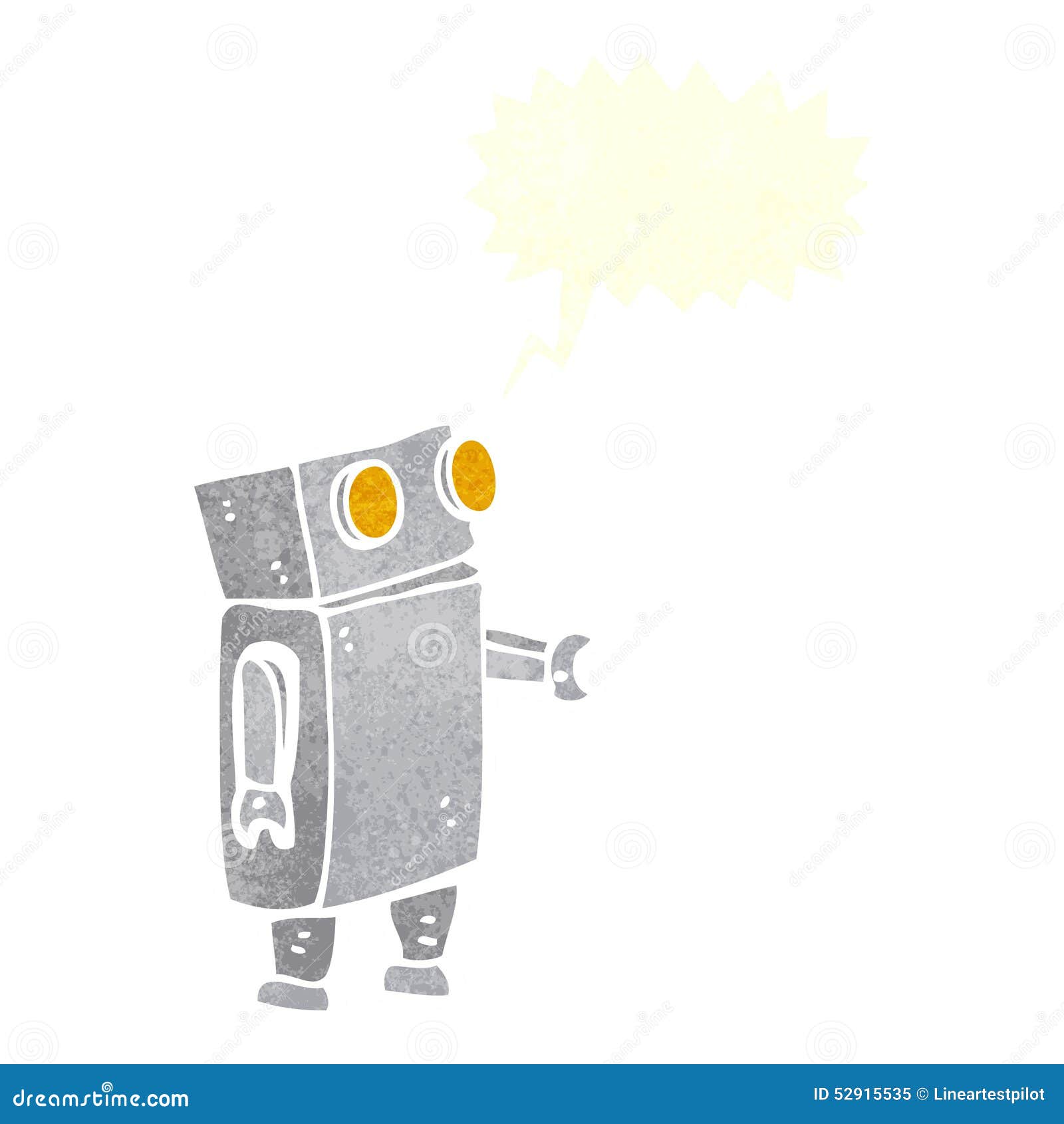 Cartoon Robot with Speech Bubble Stock Illustration - Illustration of ...