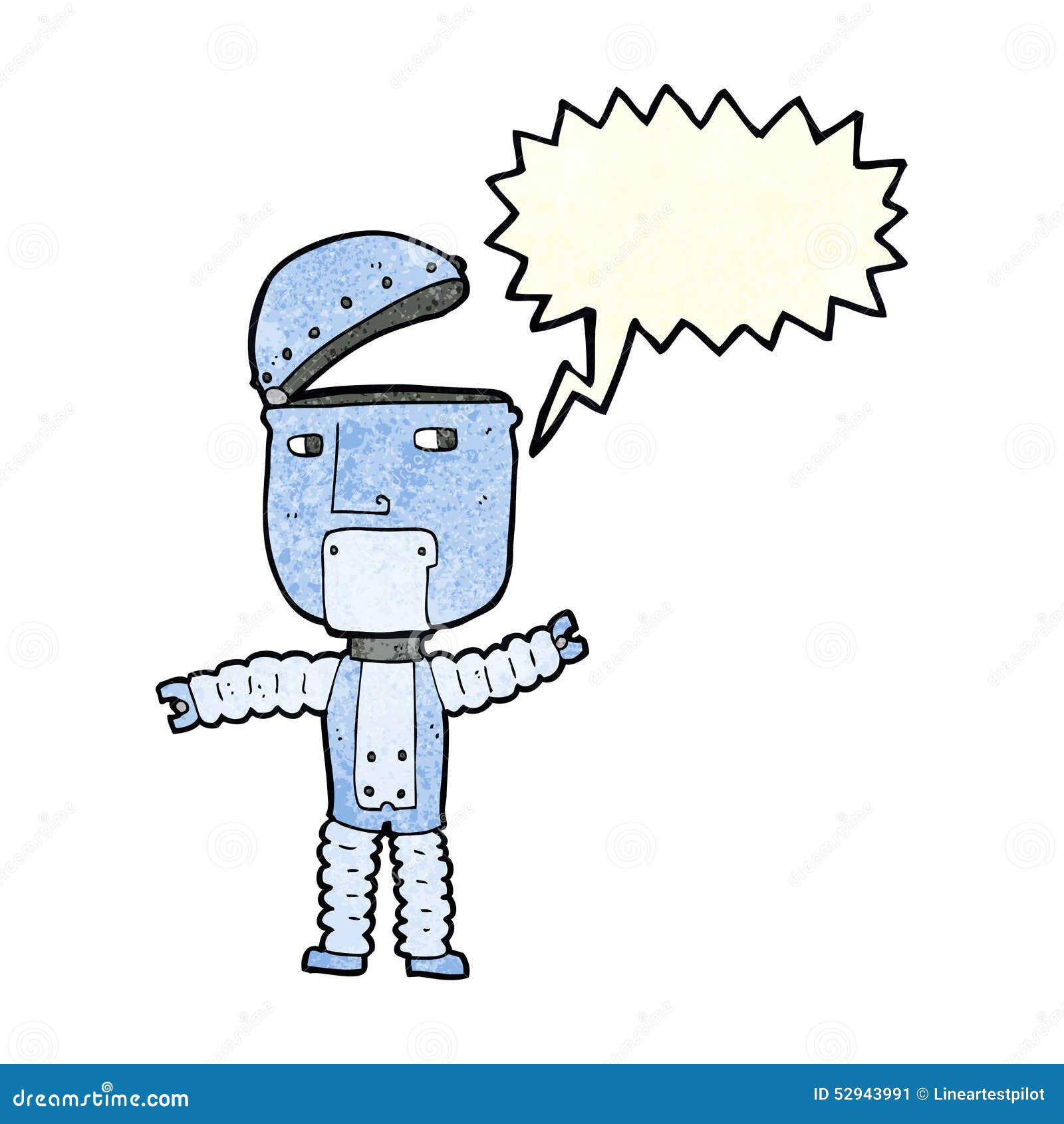 Cartoon Robot with Speech Bubble Stock Illustration - Illustration of ...